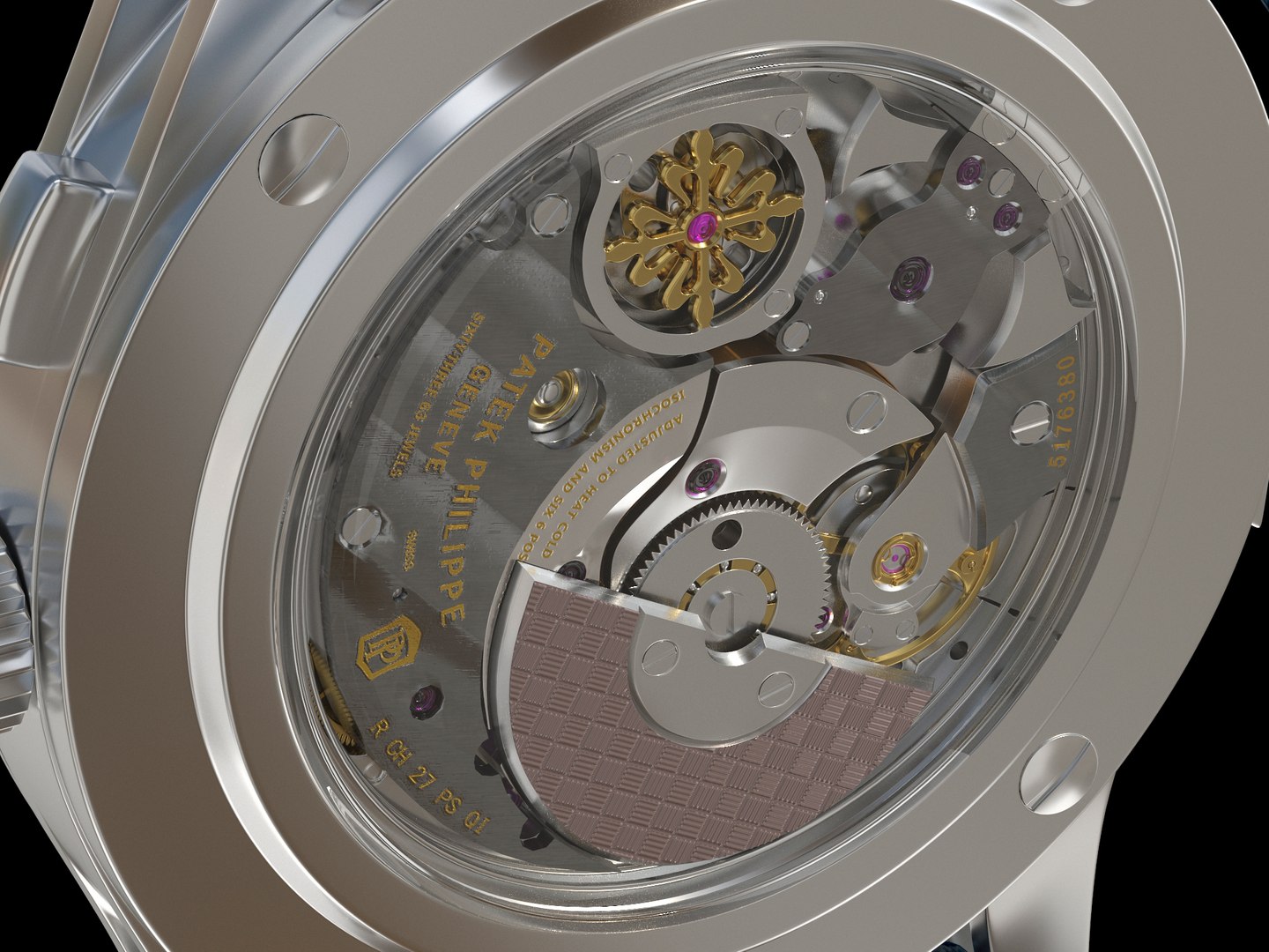 Patek Philippe Titanium 5208T-010 Model - TurboSquid 2196464