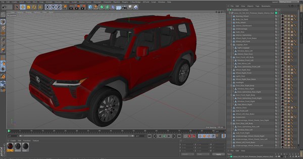 レクサス GX550 SUV プレミアムシンプルインテリア レッド3Dモデル - TurboSquid 2142590