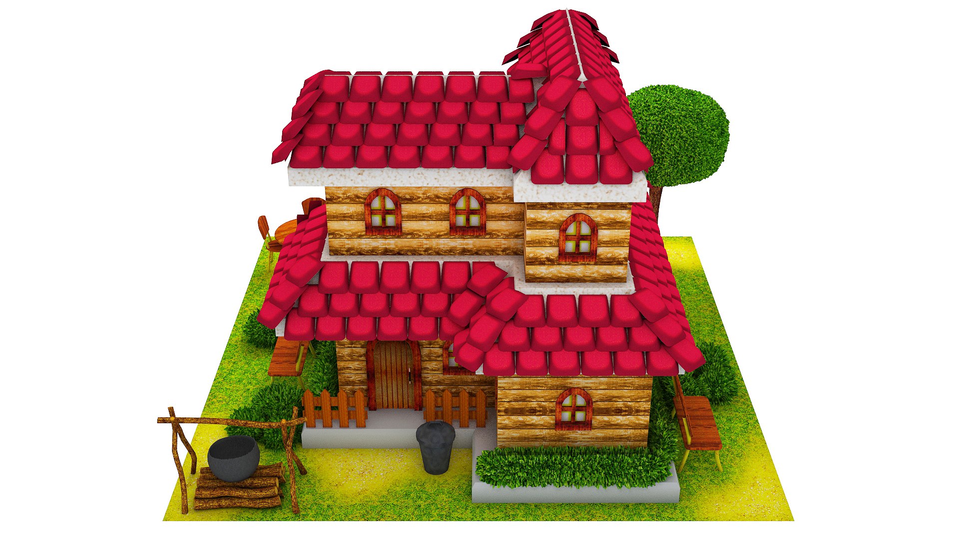 3D Cartoon House Design 1 Model - TurboSquid 1924439