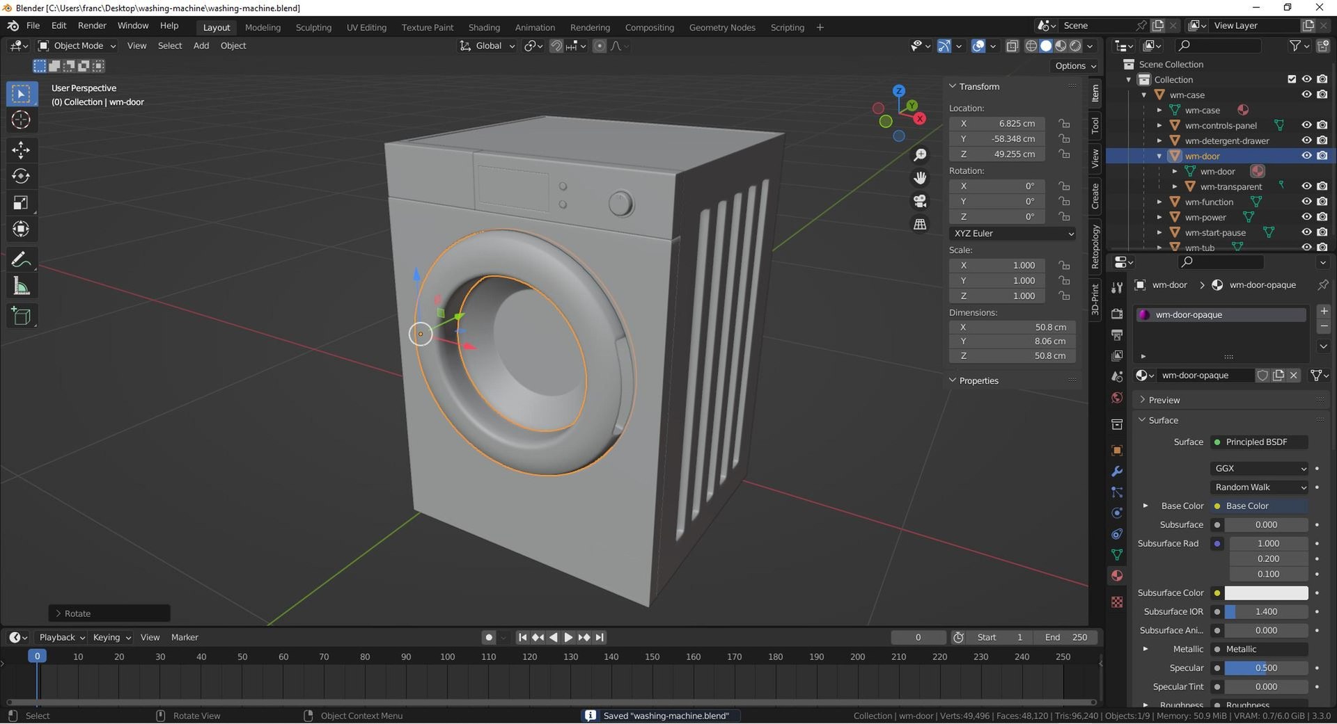 Washing Machine 3D Model - TurboSquid 1988888