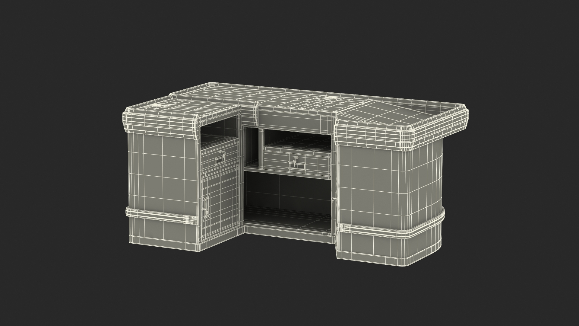 Retail Checkout Counter Dark Wood 3D Model - TurboSquid 2068454