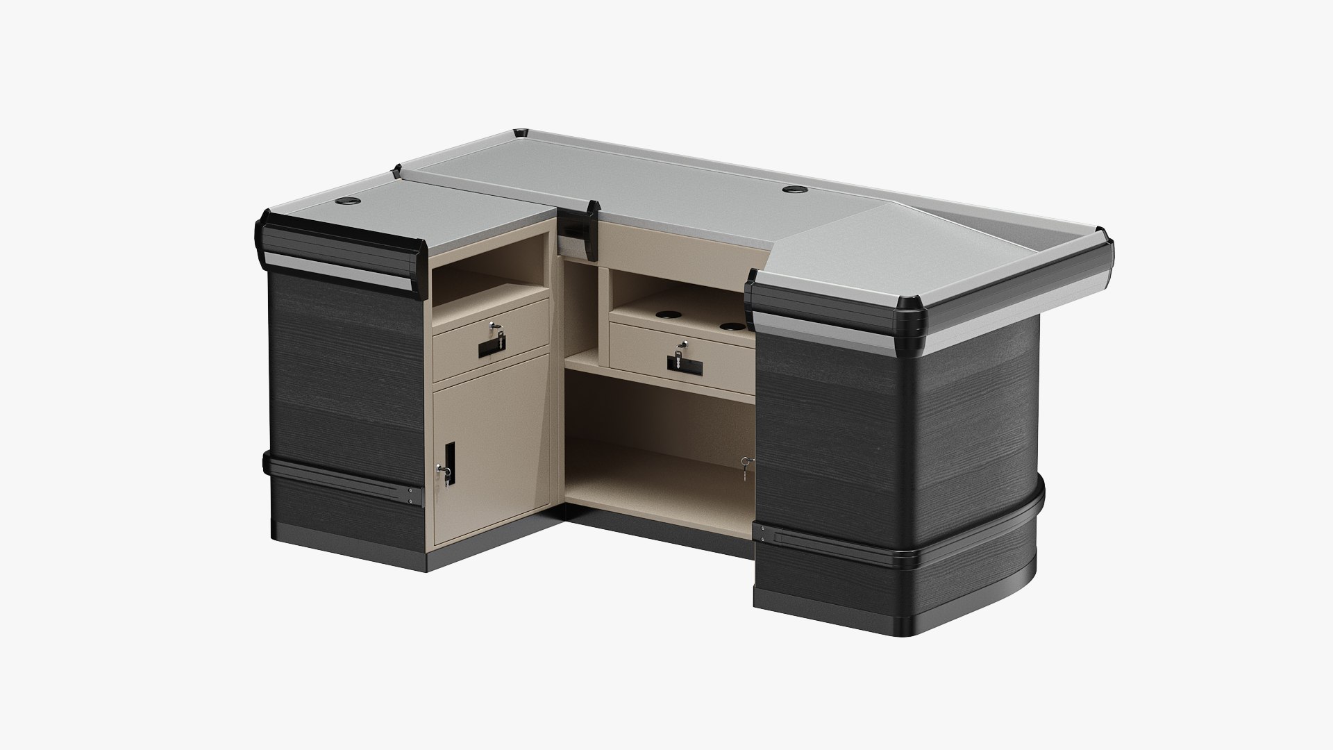 Retail Checkout Counter Dark Wood 3D model - TurboSquid 2068454