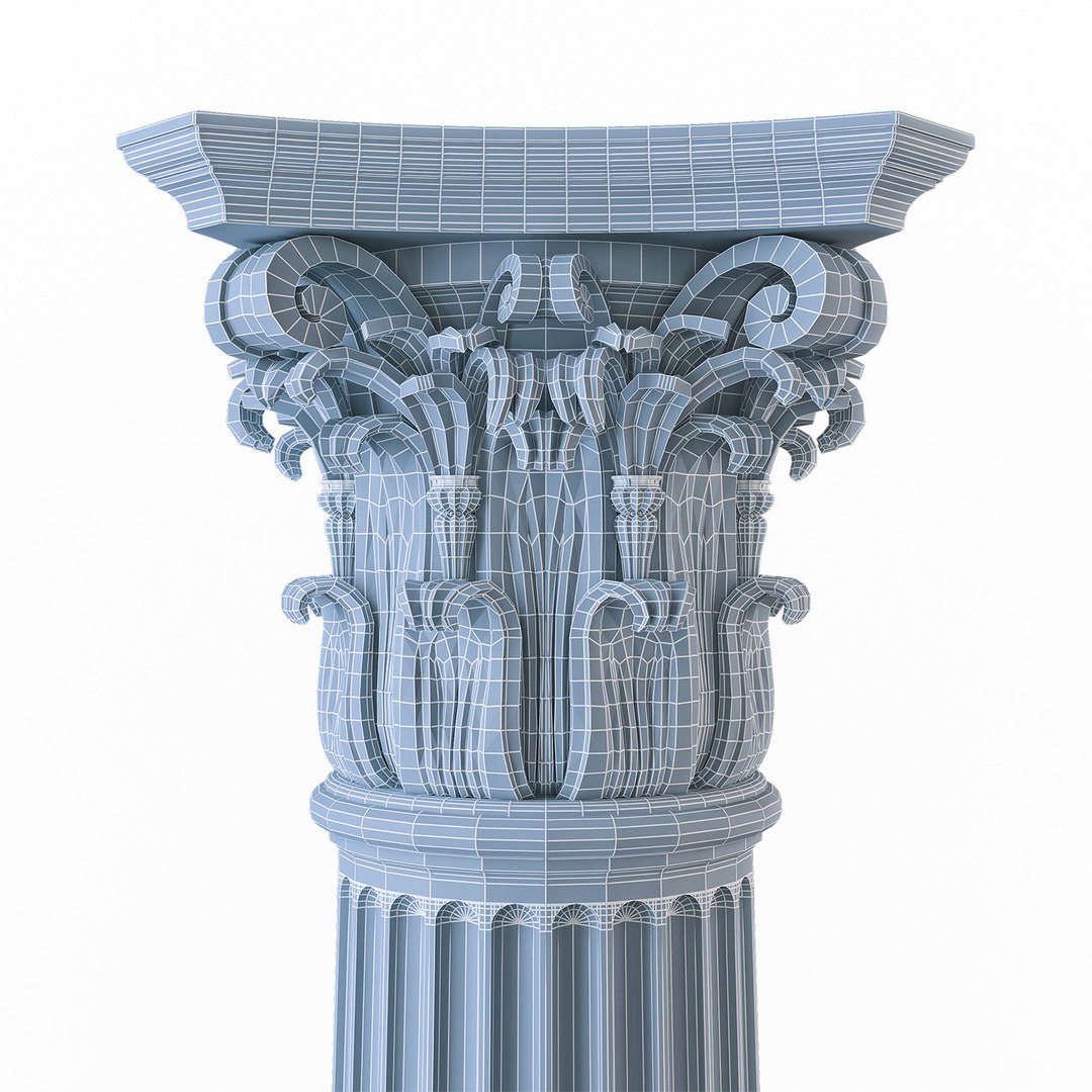 3D Column Flutes Chapiter Corinthian Order - TurboSquid 1315414