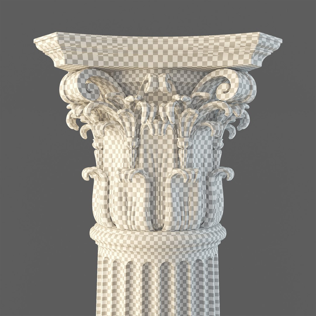 3D Column Flutes Chapiter Corinthian Order - TurboSquid 1315414