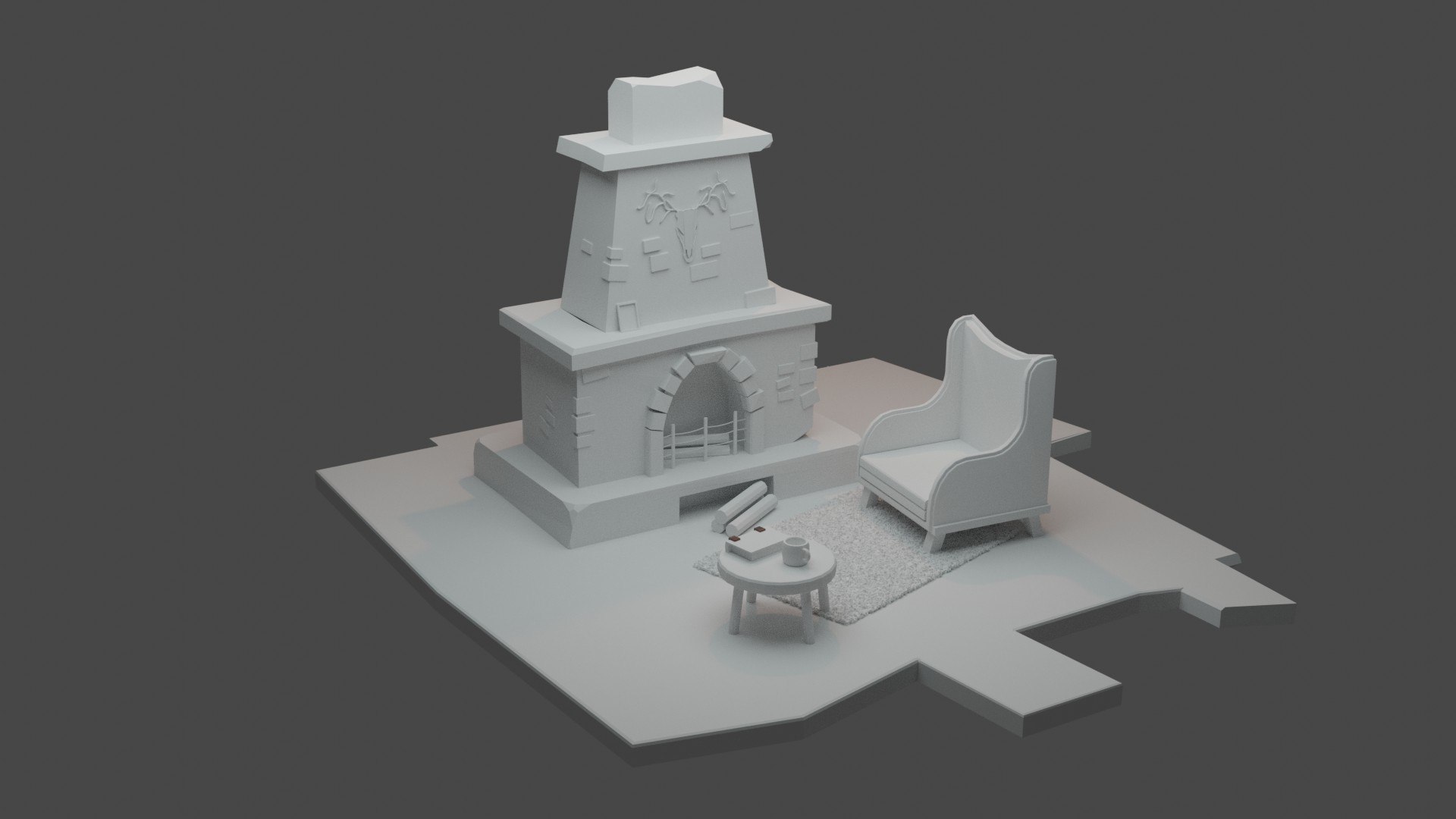 Cozy Room Blender Hand Painted And Realistic Textured 3D Model ...