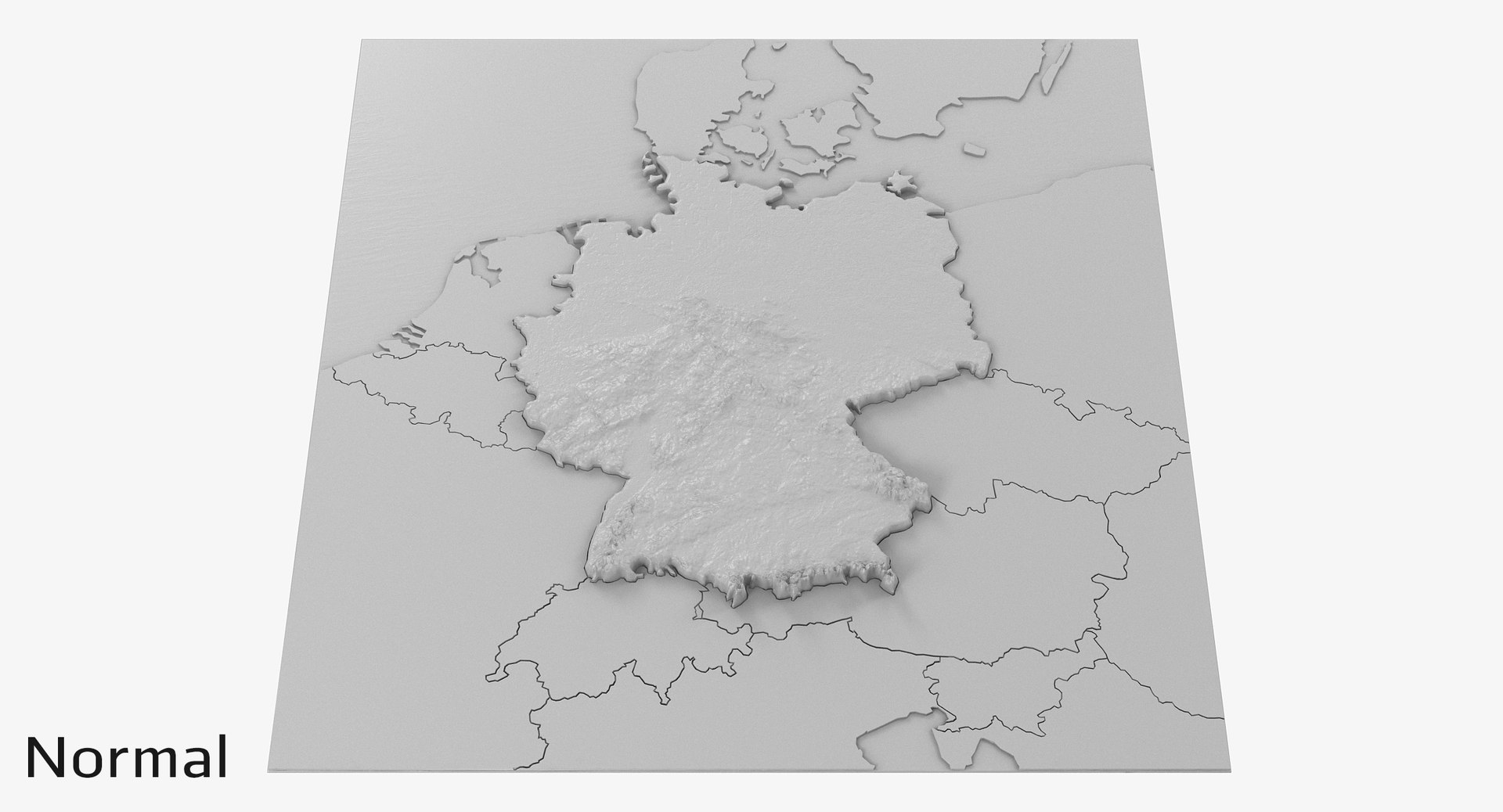 3D Germany Topographic Map Model - TurboSquid 2336234