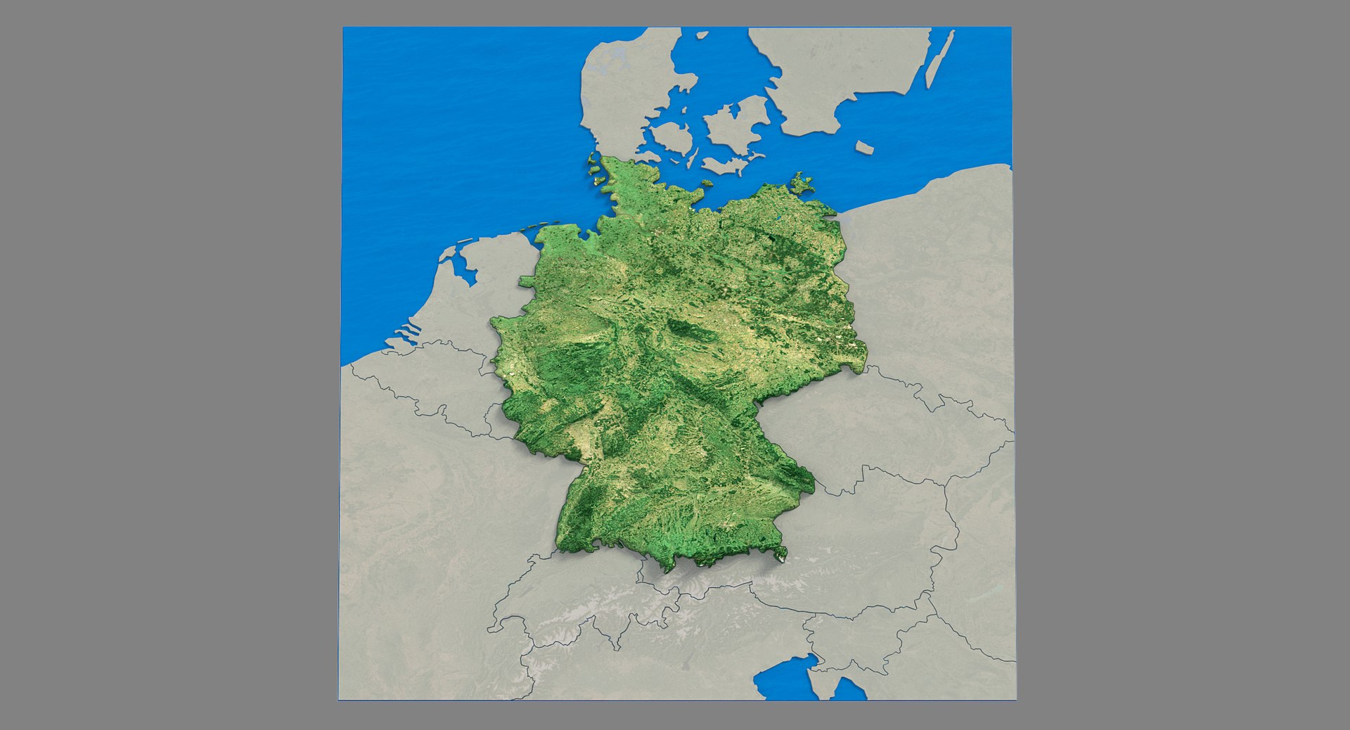 3D Germany Topographic Map Model - TurboSquid 2336234