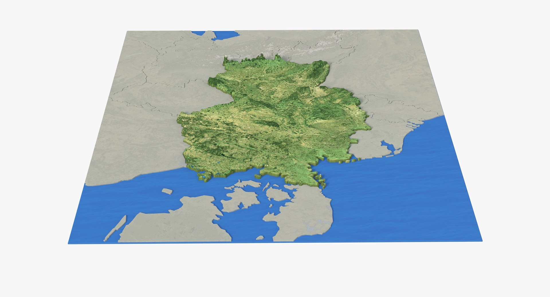 3D Germany Topographic Map Model - TurboSquid 2336234