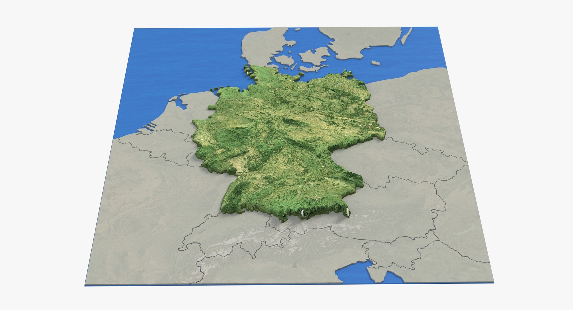 3D Germany Topographic Map Model - TurboSquid 2336234