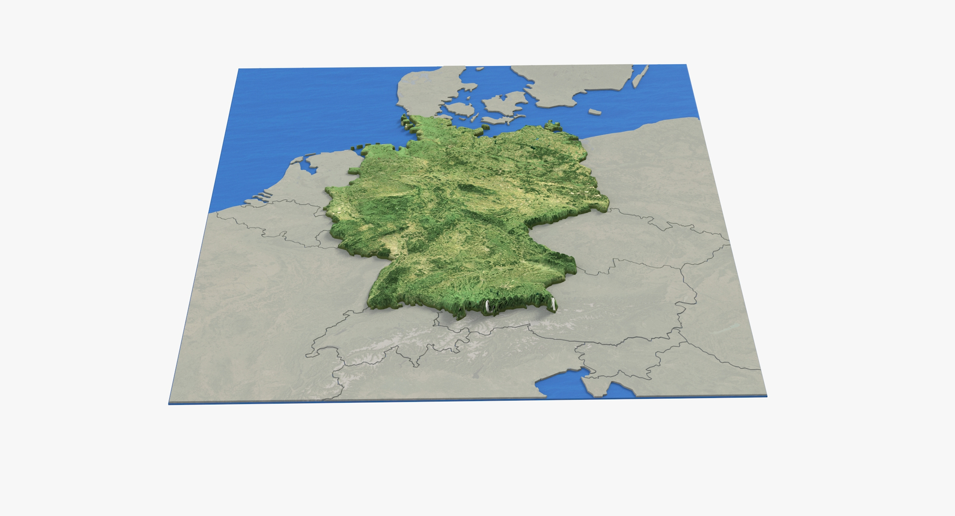 3D Germany Topographic Map Model - TurboSquid 2336234
