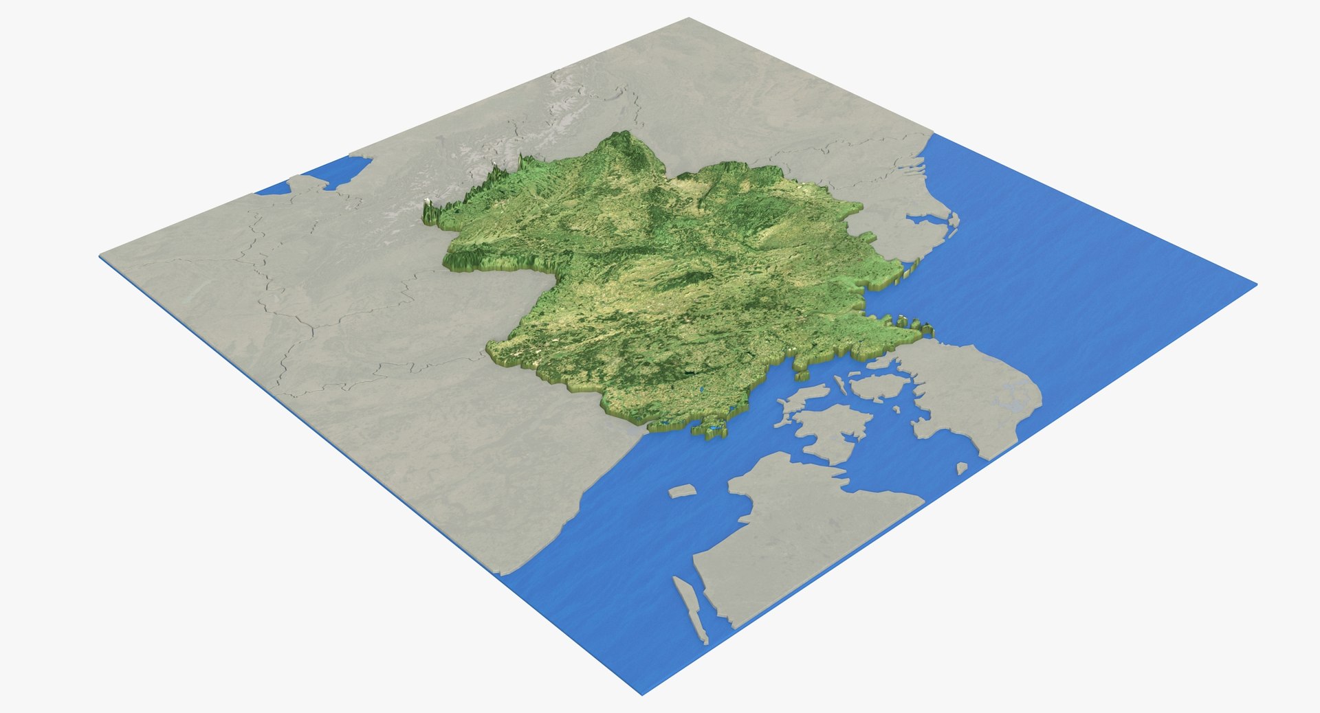 3D Germany Topographic Map Model - TurboSquid 2336234