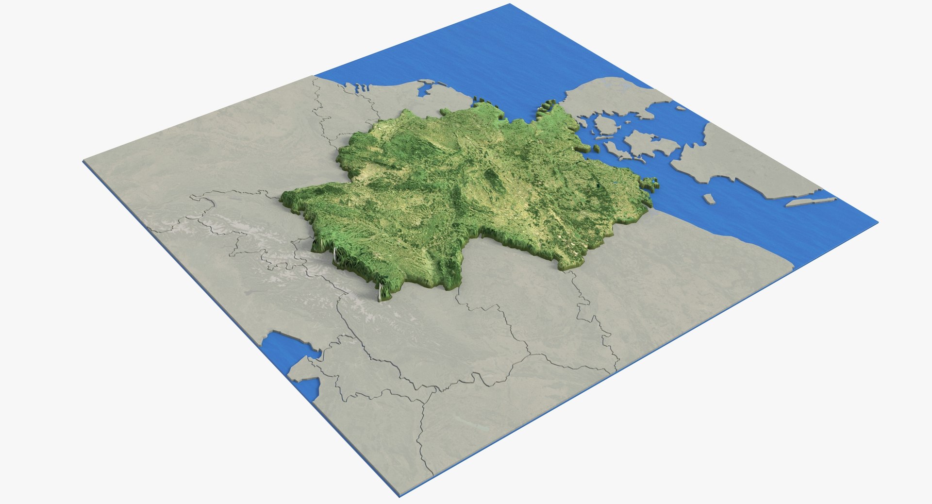 3D Germany Topographic Map Model - TurboSquid 2336234
