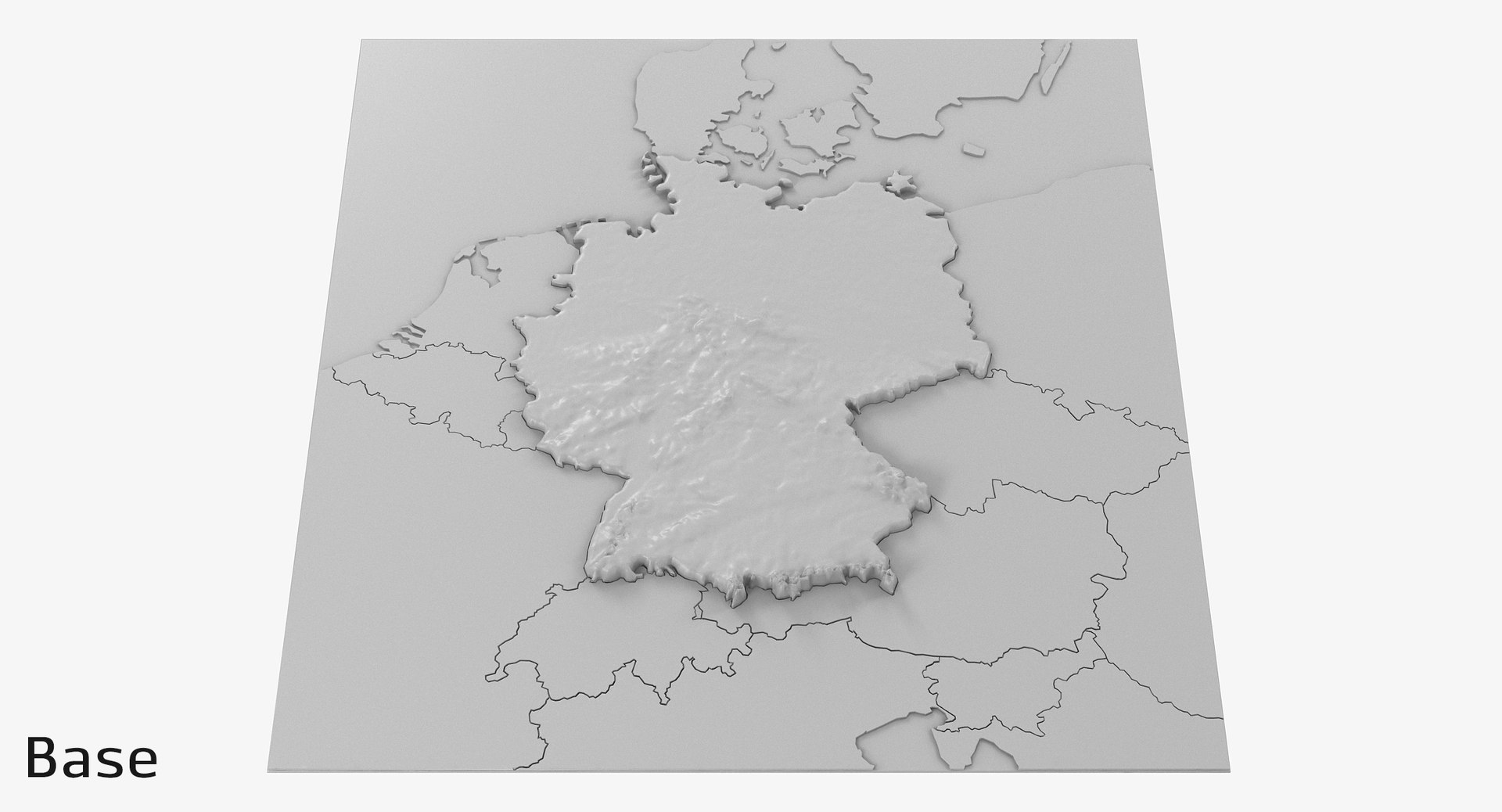 3D Germany Topographic Map Model - TurboSquid 2336234