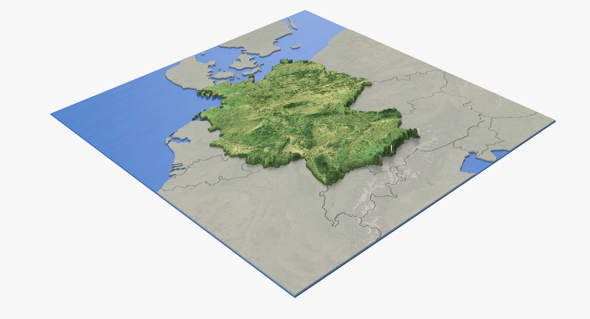 3D Germany Topographic Map Model - TurboSquid 2336234