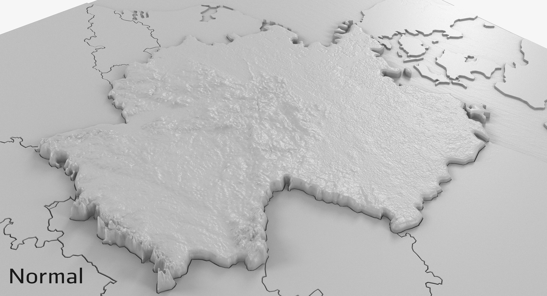 3D Germany Topographic Map Model - TurboSquid 2336234