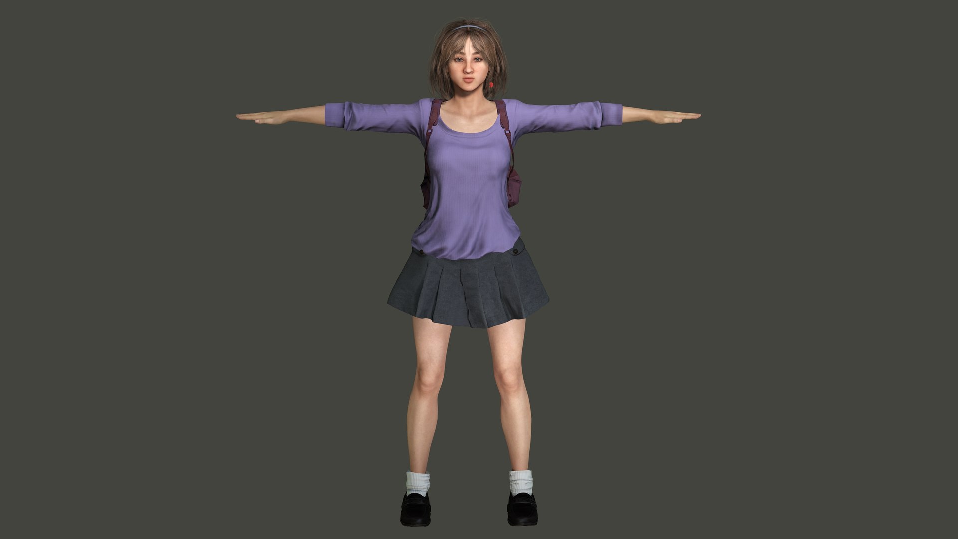 AAA REALISTIC FEMALE 3D CHARACTER BLONDE TEENAGE STUDENT 3D ...