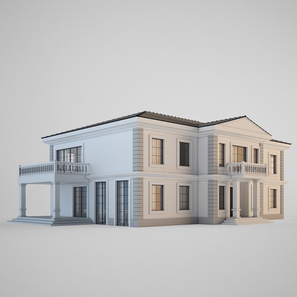 realistic classic house 3d model