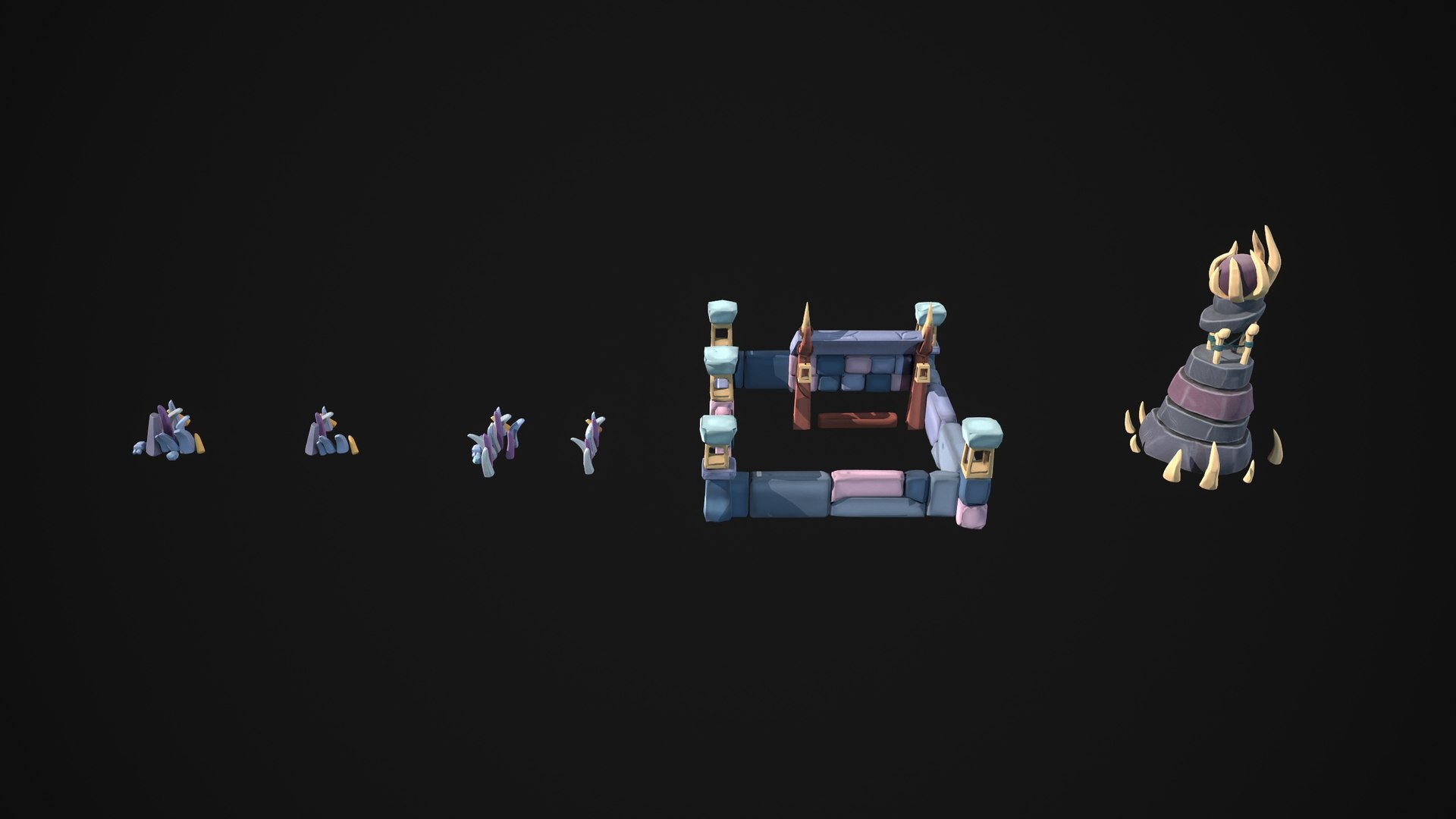 3D Totem Cage Fance Assets For Games Stylized 3D Model Model ...