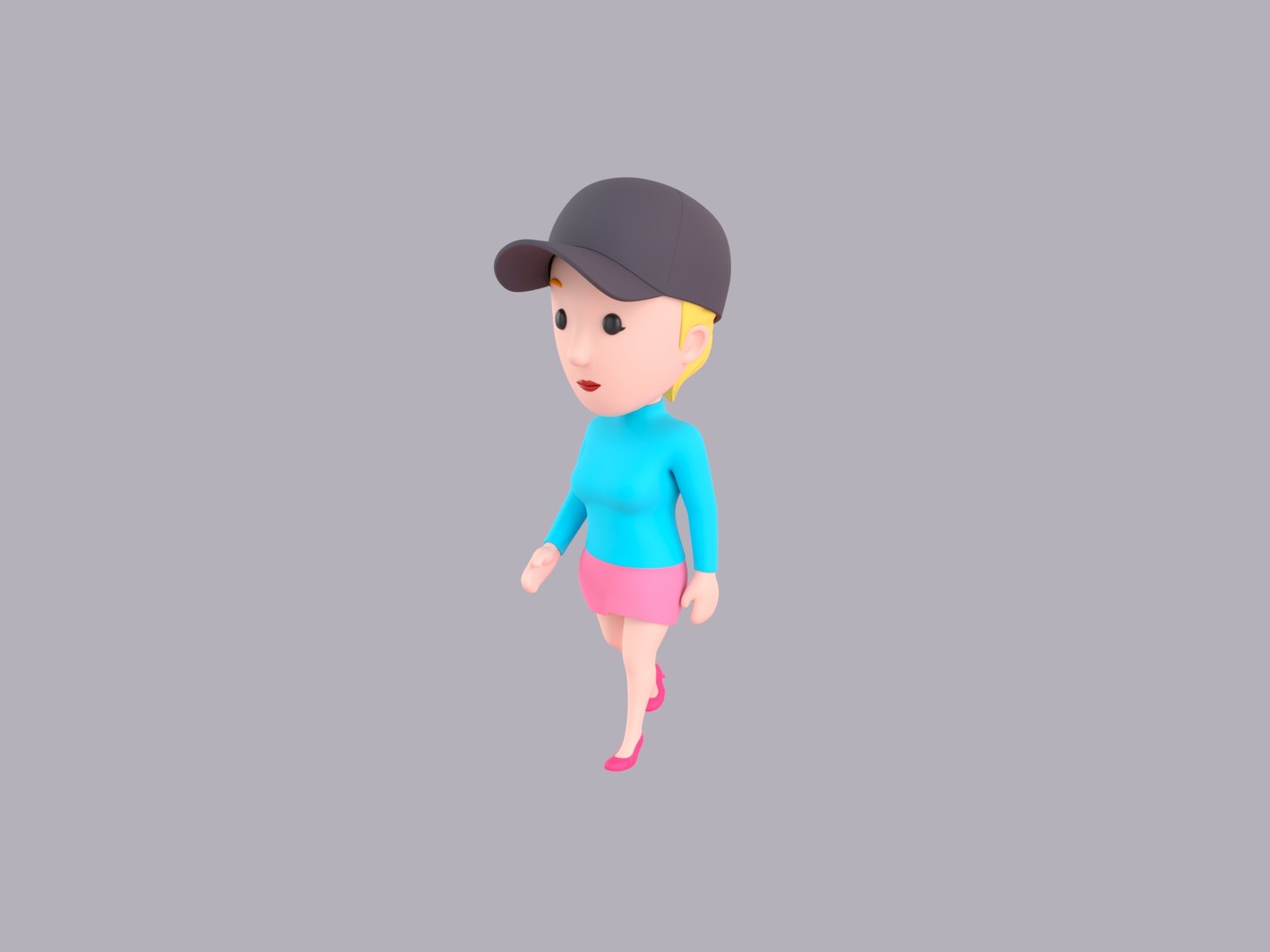 3D Cartoon Female Character Rigged 116 Model - TurboSquid 2383496