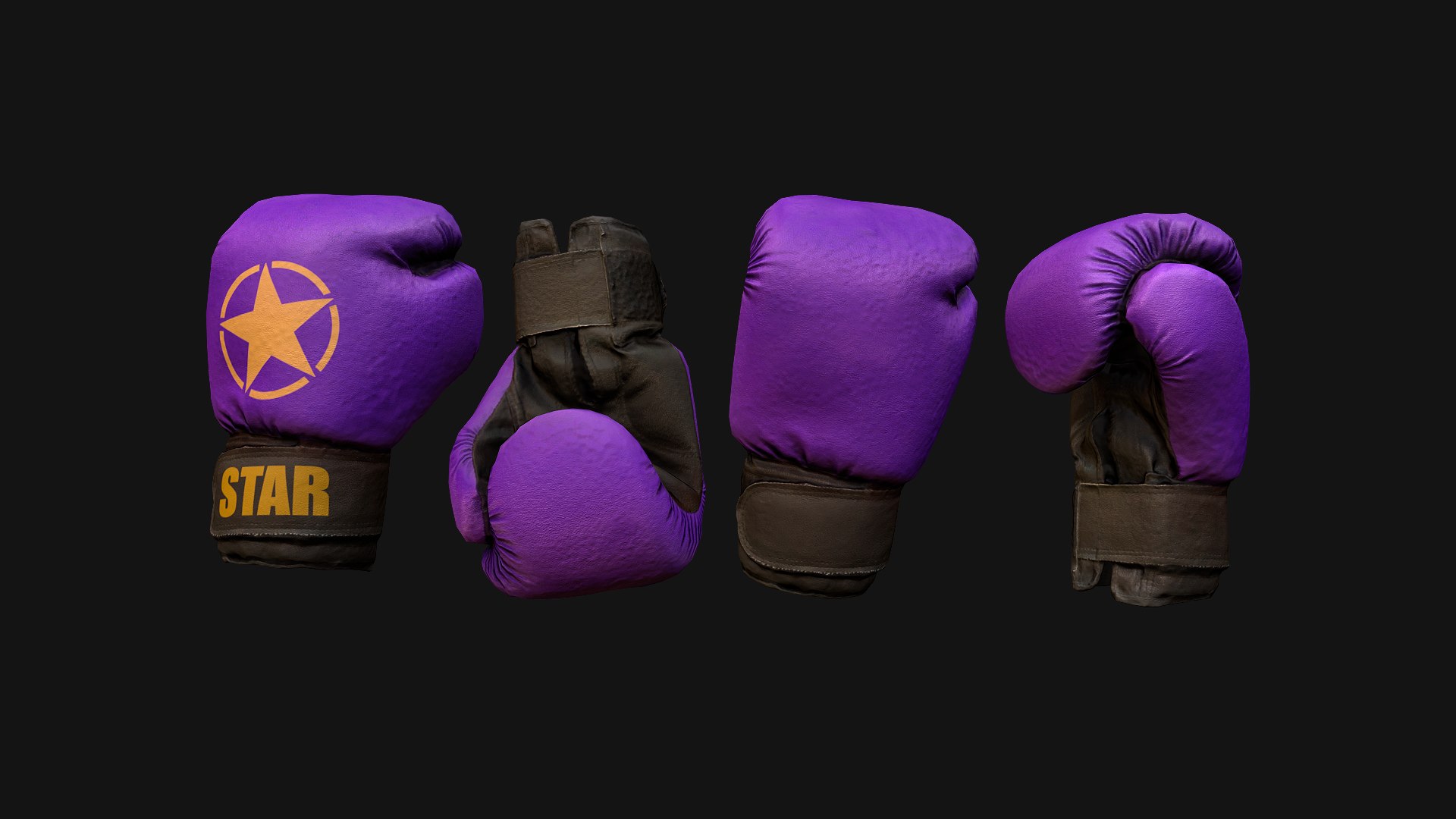 Boxing Gloves Purple Star Model - TurboSquid 1942675