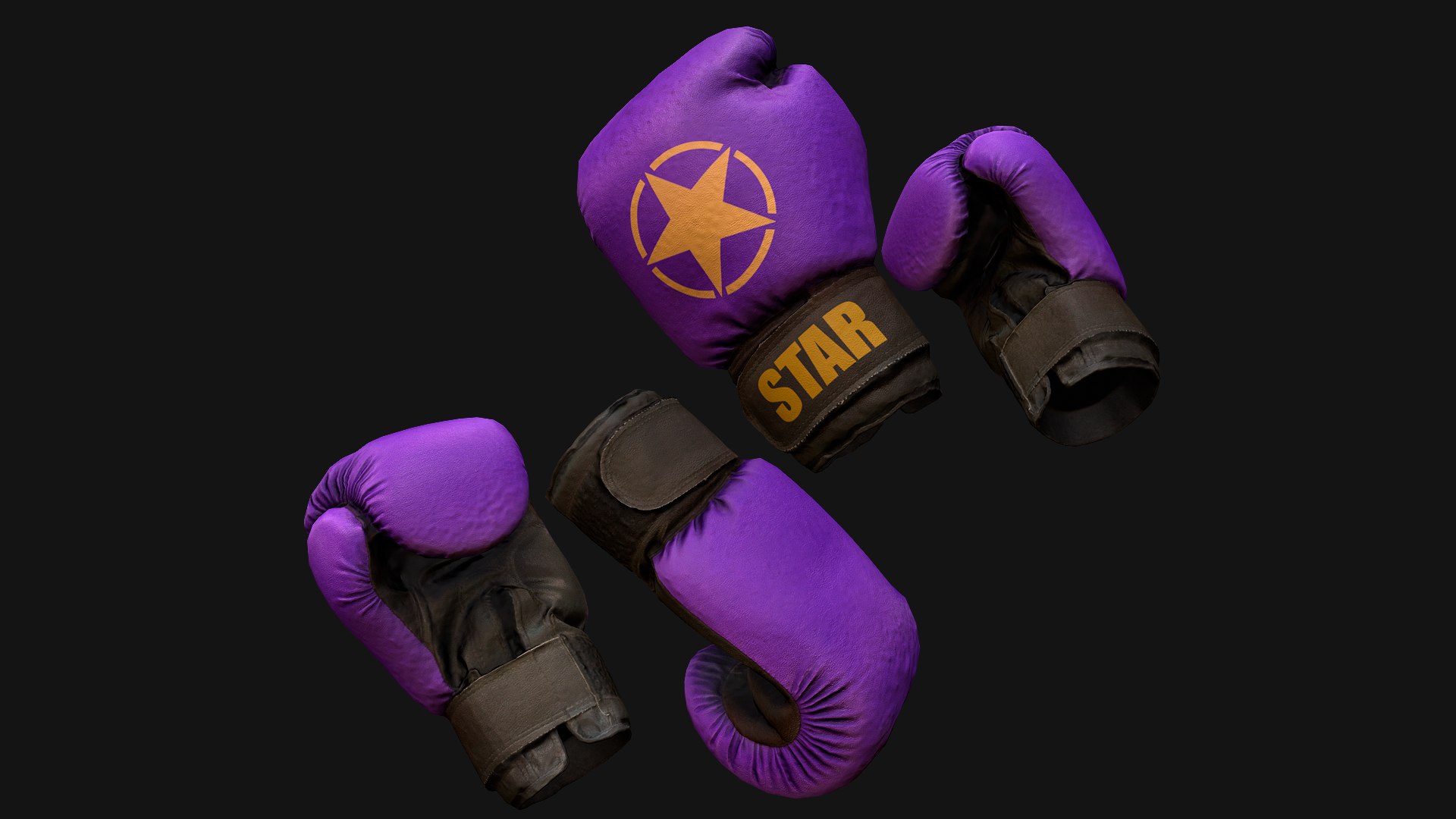 Boxing Gloves Purple Star Model - TurboSquid 1942675