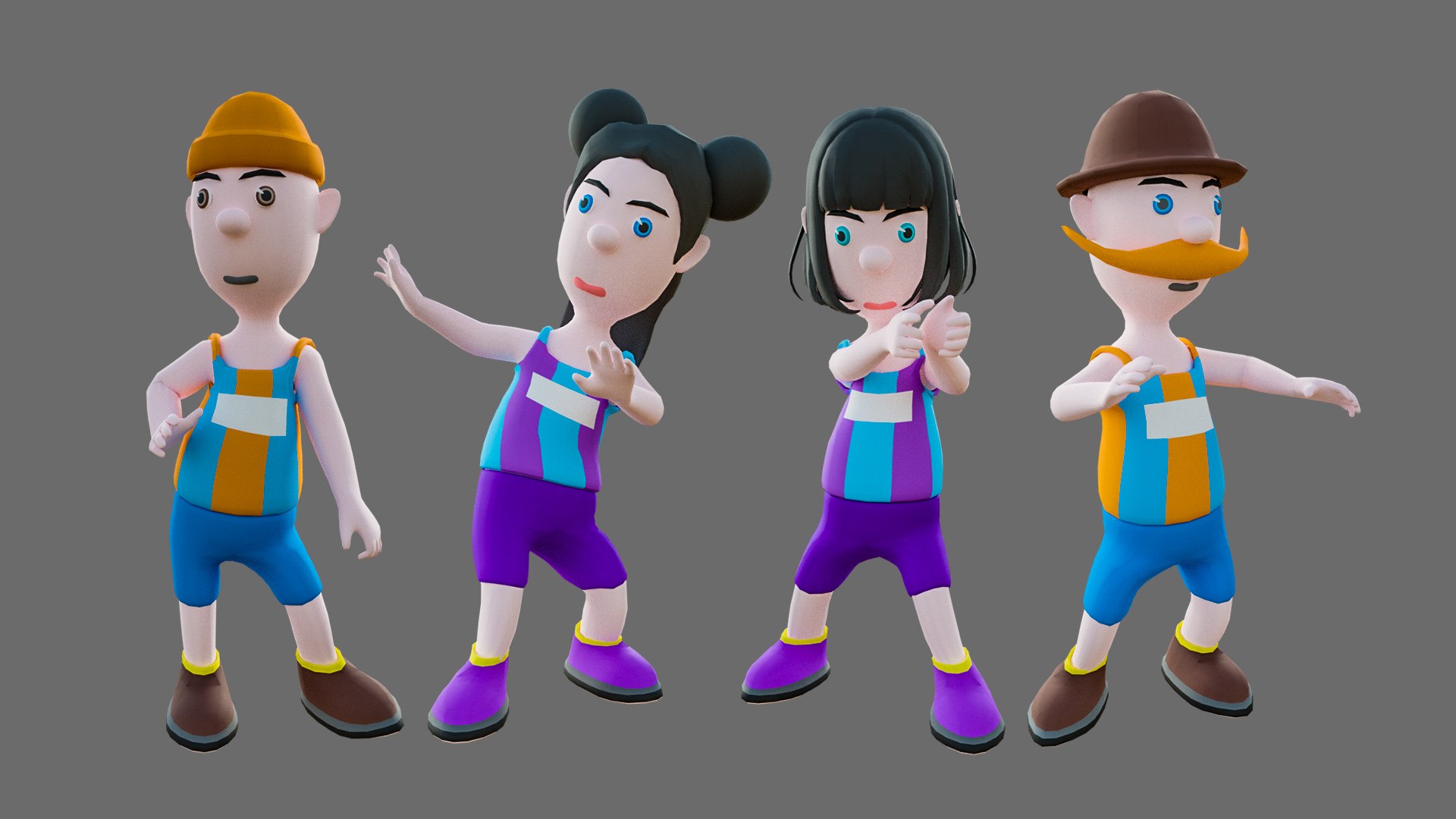 3D Cartoon Characters Sports Team - TurboSquid 2213828