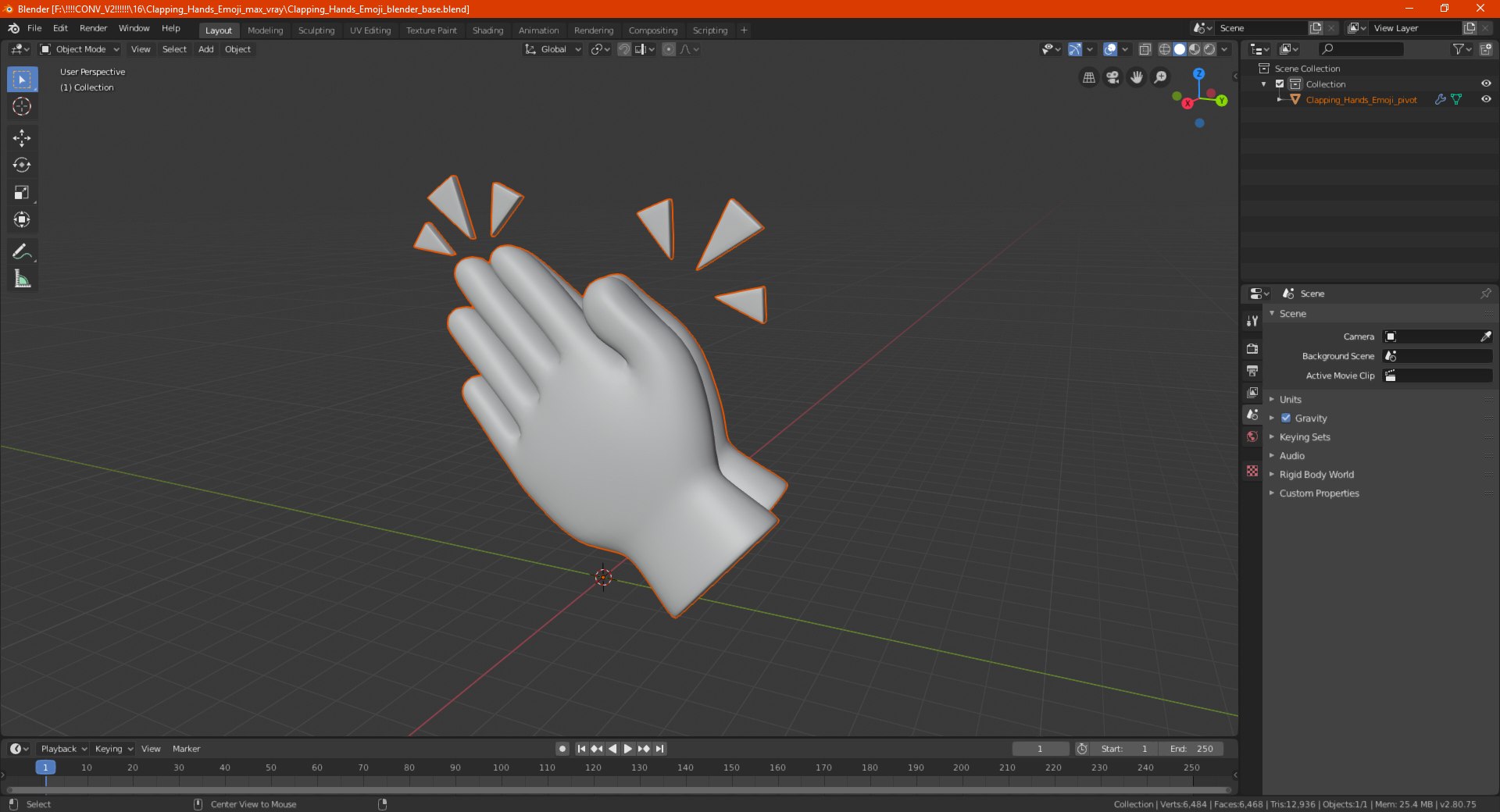 3D clapping hands emoji - TurboSquid 1549510