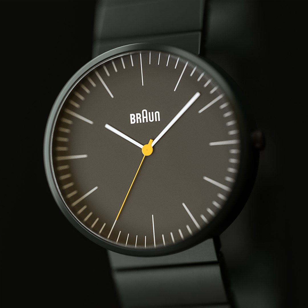 3d Closeup Braun Ceramic Watch