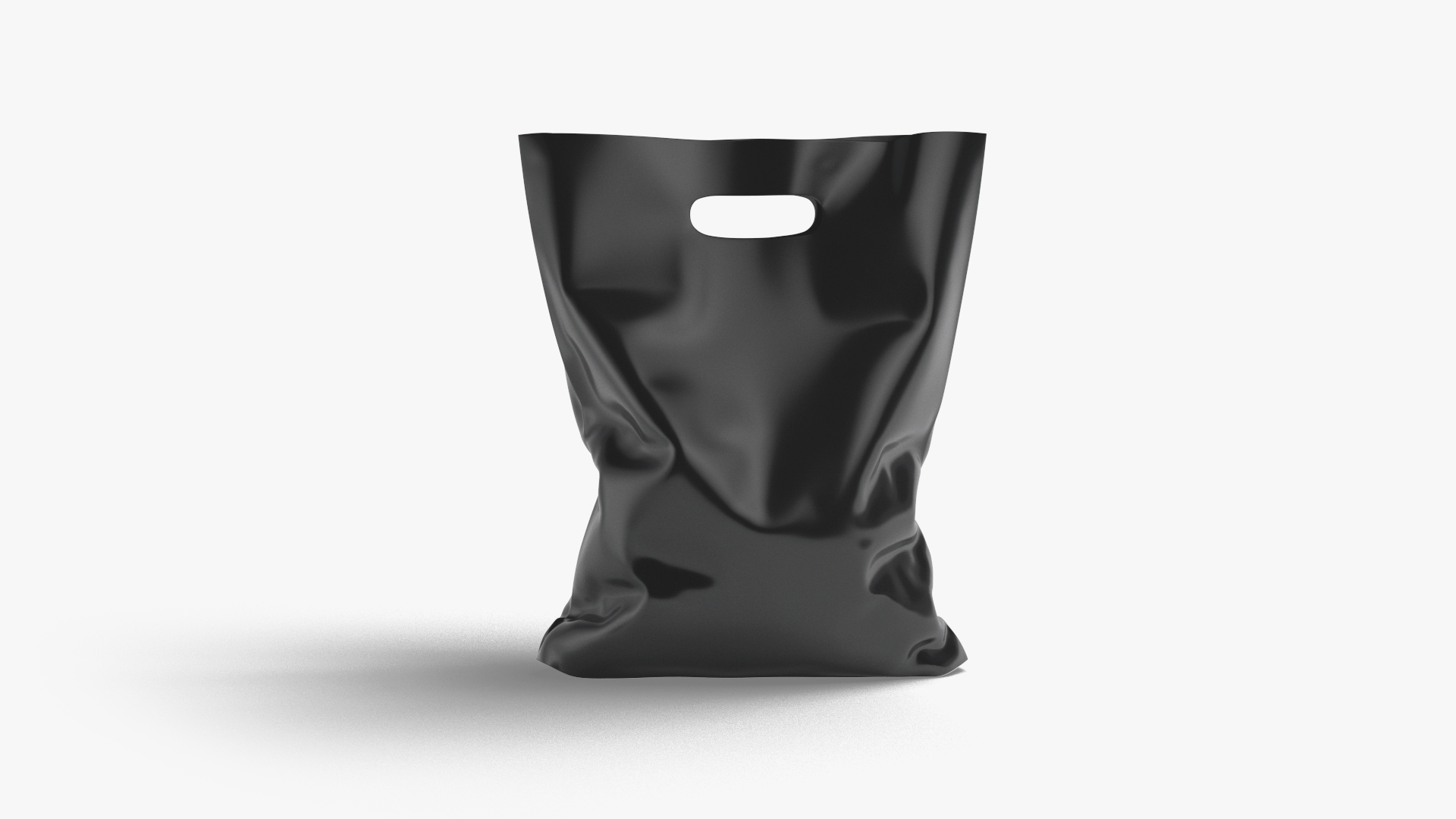 Black Die-cut Plastic Bag - Handle Packet Stand 3D - TurboSquid 2064434