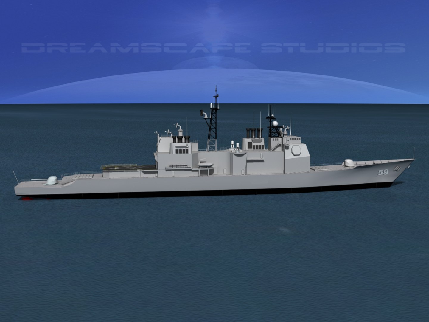 3d Model Ticonderoga Class Cruiser