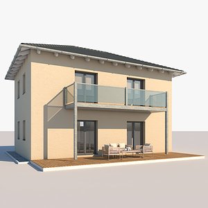 3d modern single family home model