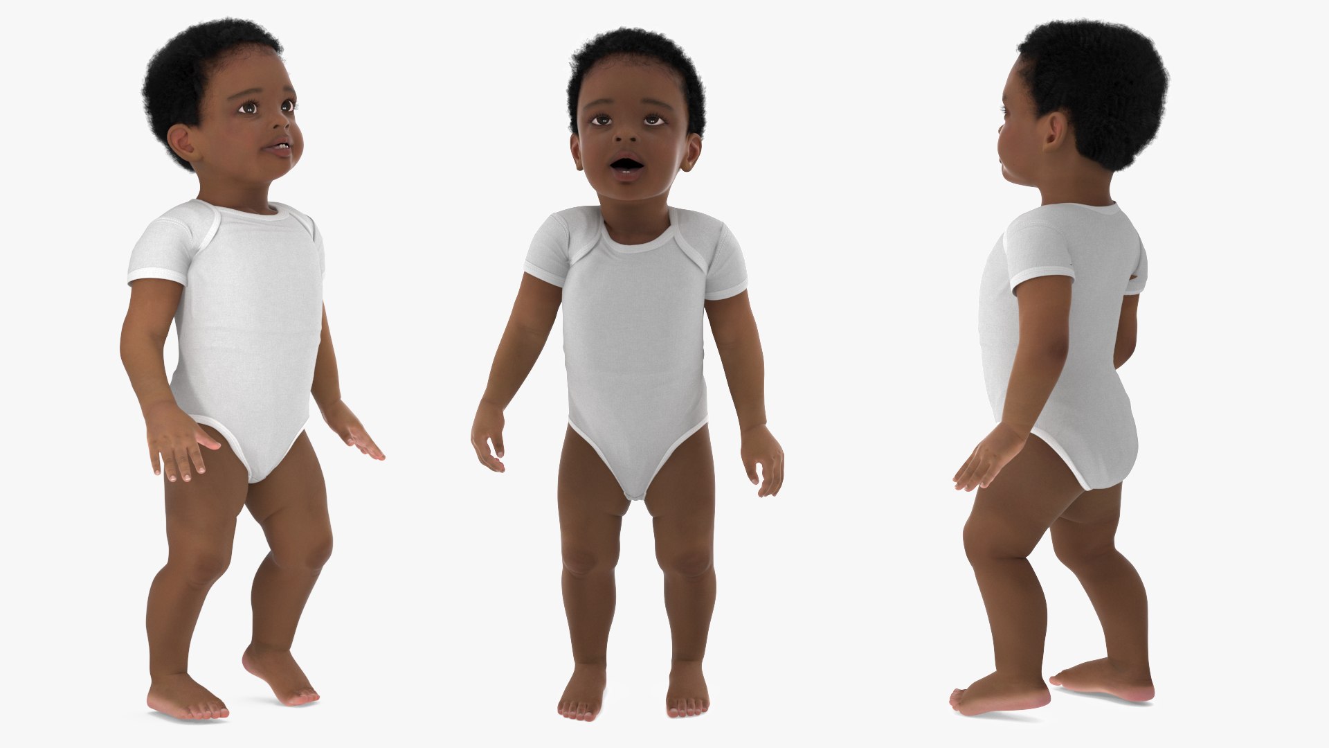 Little Boy Light Skin In Bodysuit Rigged For Cinema 4D Model ...