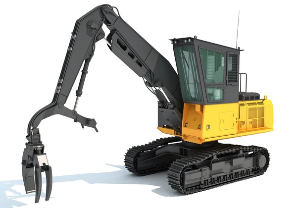 forwarder forestry crane modeled 3d max
