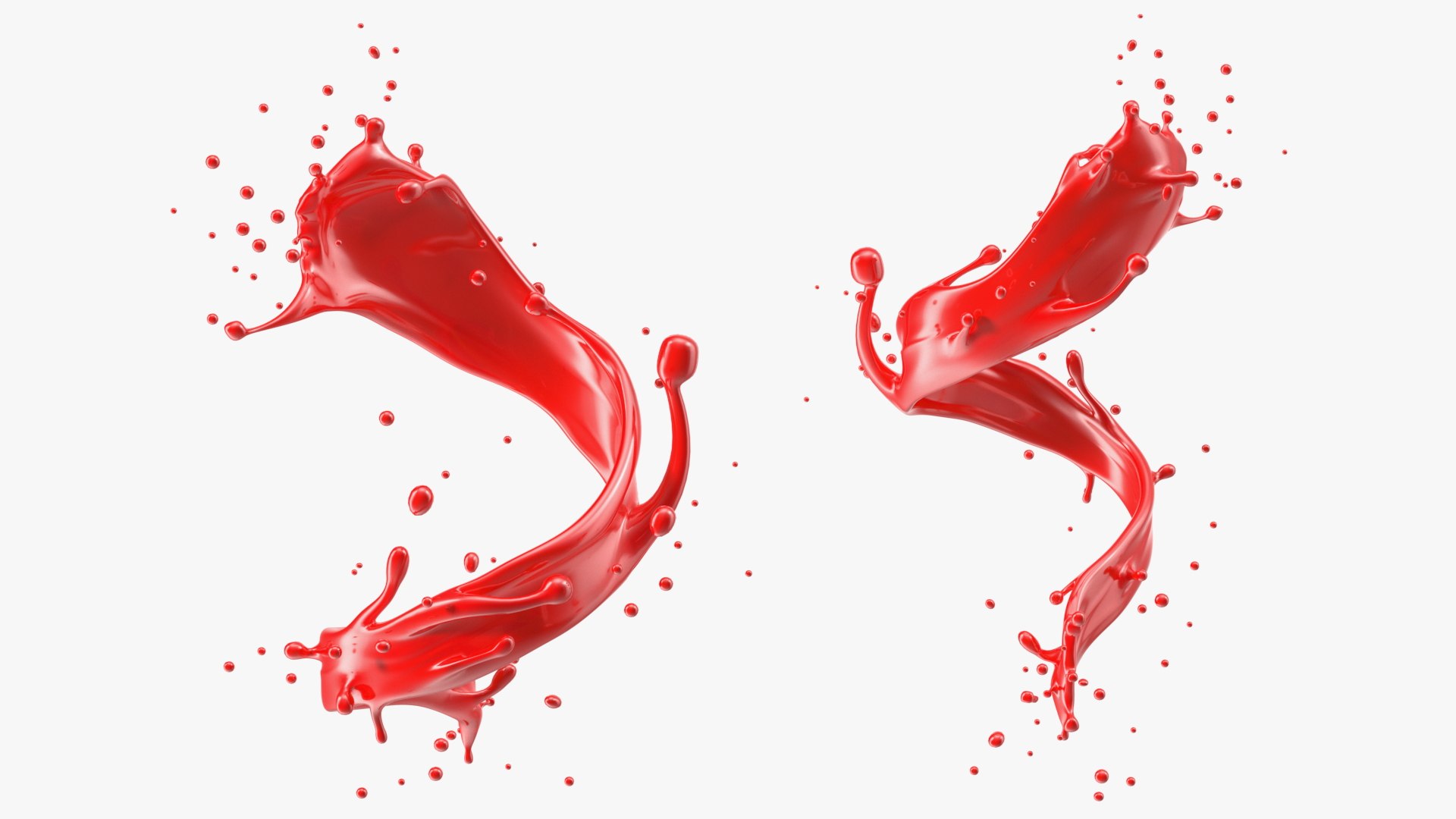 3D Red Liquid Splash Spiral model - TurboSquid 1856476