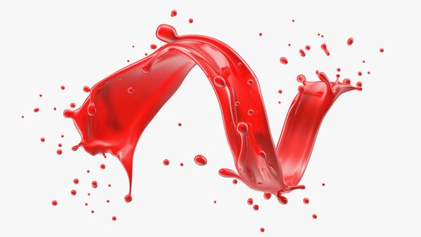 modelo 3d Espiral de salpicaduras de líquido rojo - TurboSquid 1856476