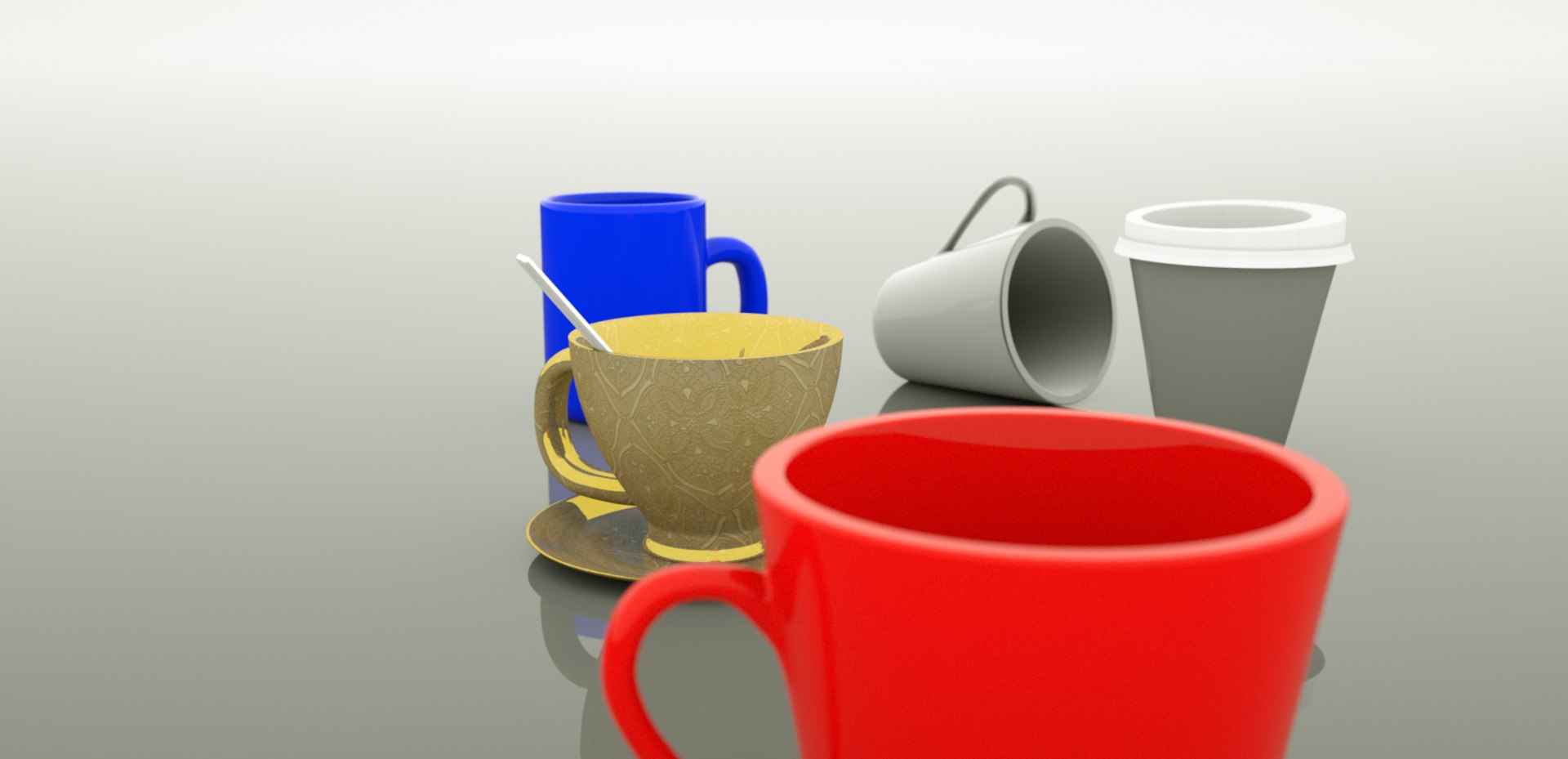 3D various cups - TurboSquid 1653958