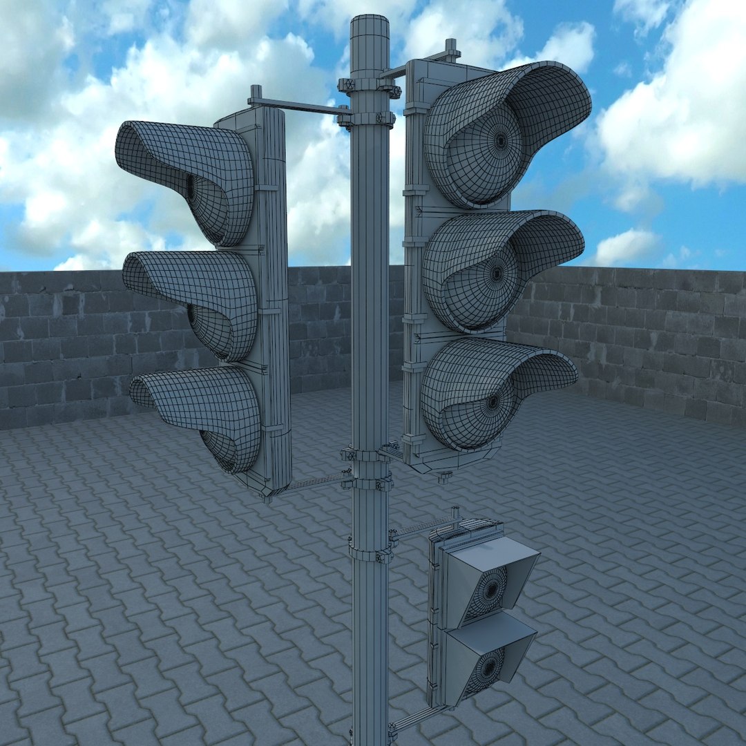 3d Realistic Traffic Lights Model