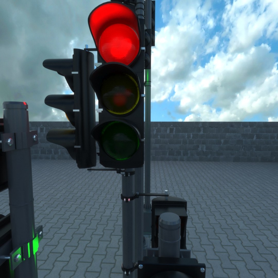 3d Realistic Traffic Lights Model