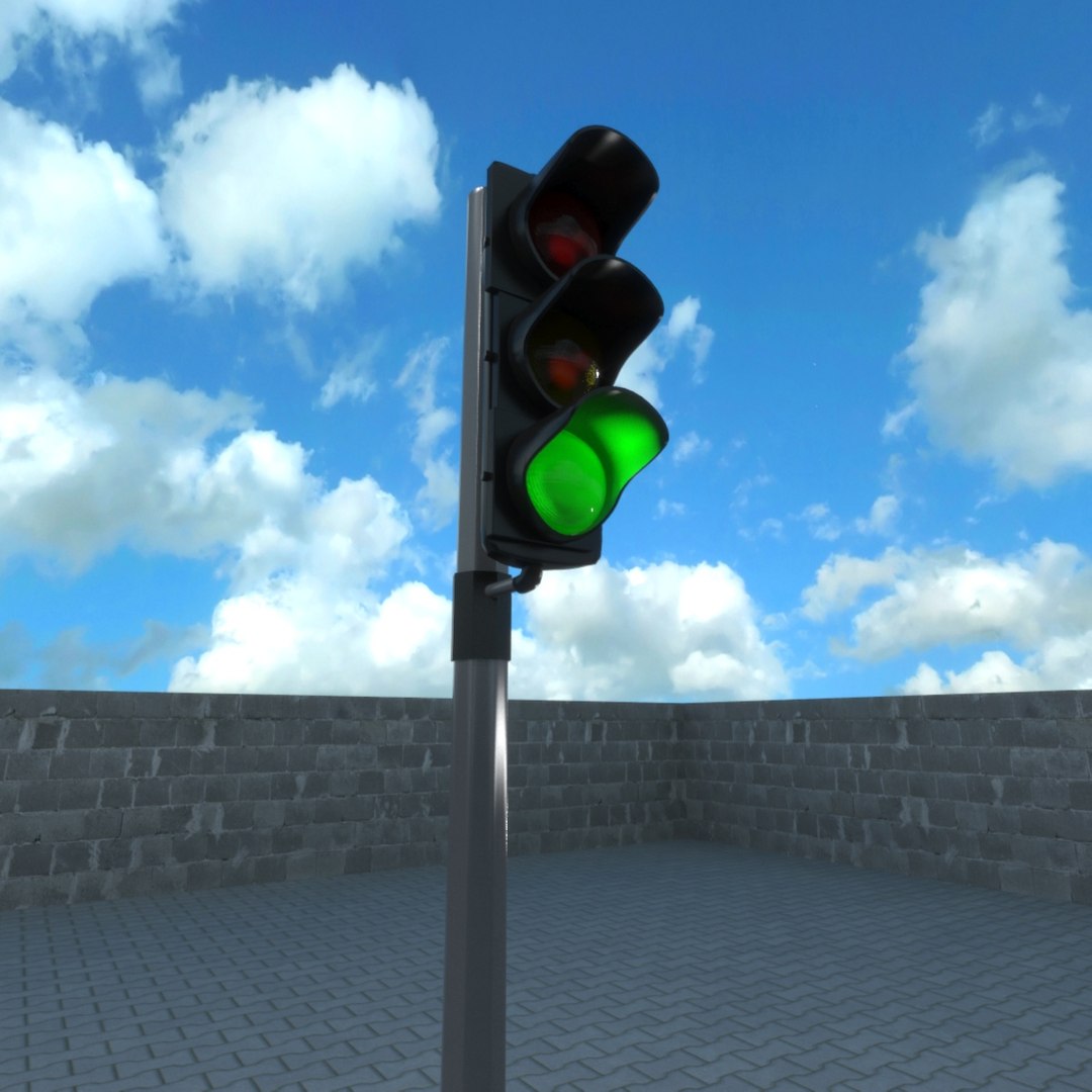 3d Realistic Traffic Lights Model