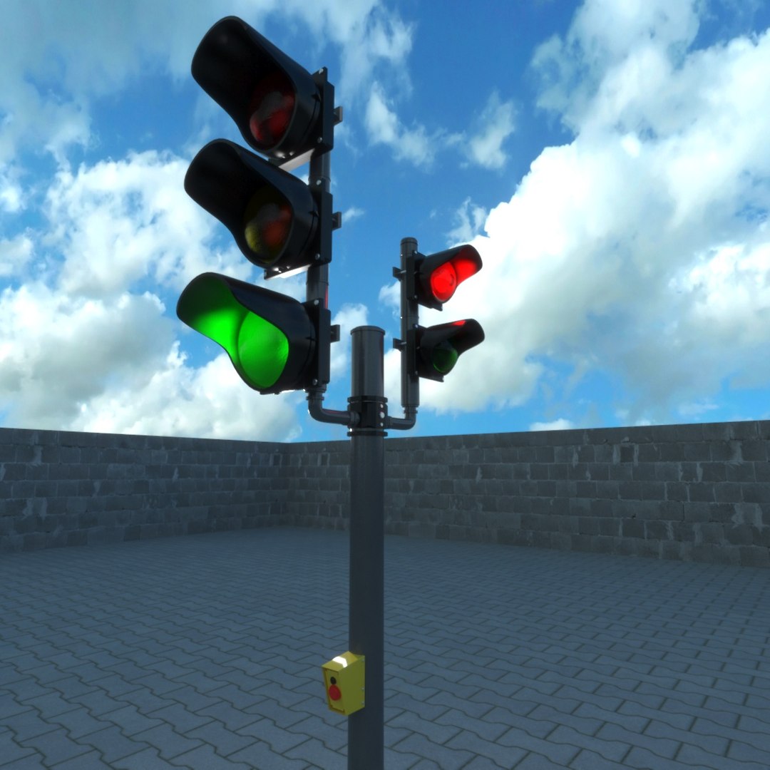 3d Realistic Traffic Lights Model