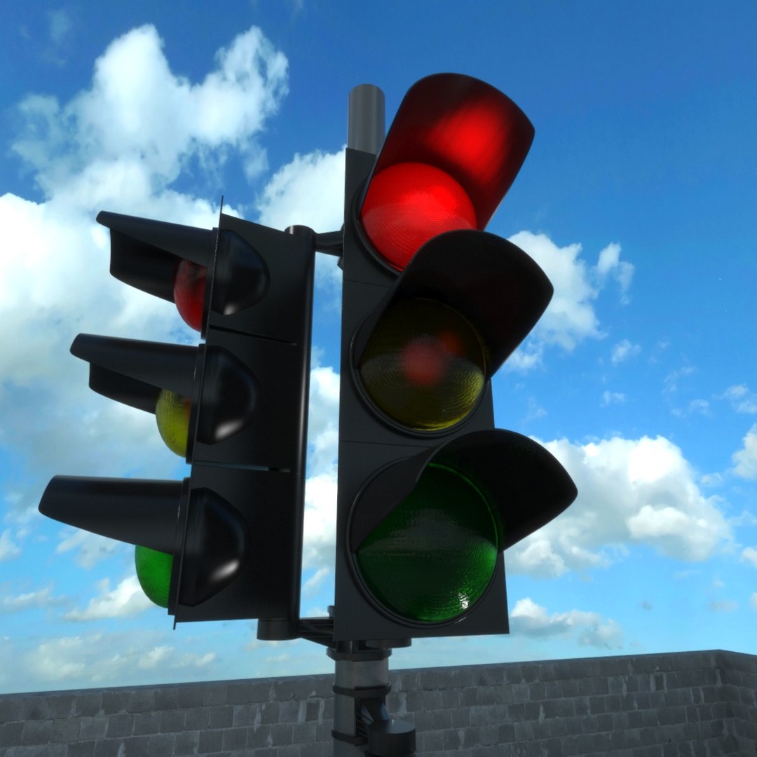 3d Realistic Traffic Lights Model