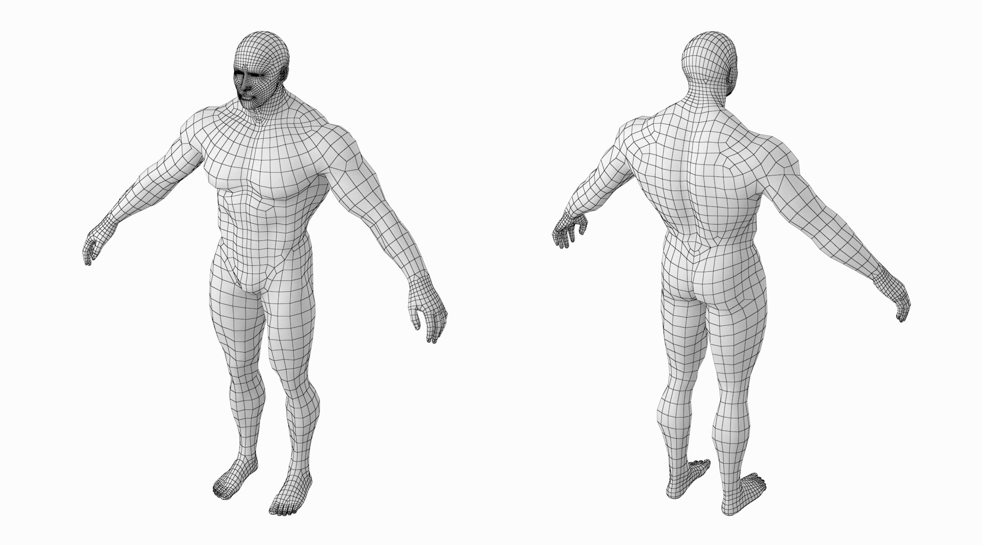 Bodybuilder Male Base Mesh In A-Pose 3D Model - TurboSquid 2160686