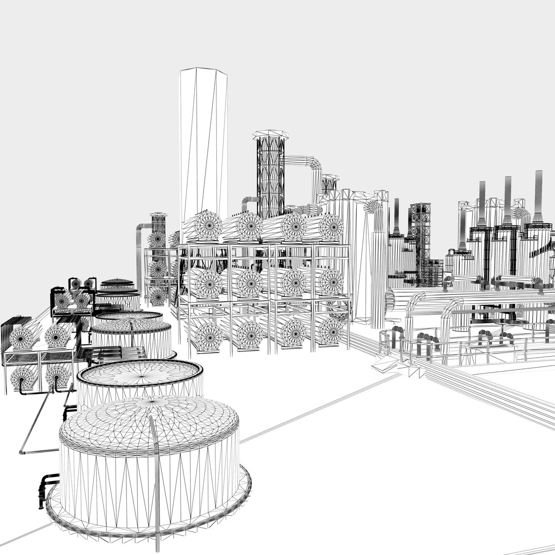 Oil And Gas Refinery 3D Model - TurboSquid 2074166