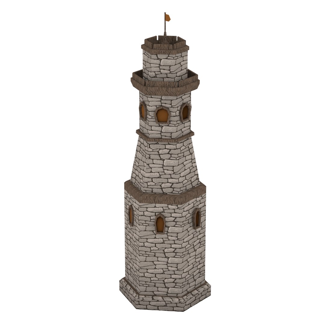 3D Cartoon Tower Model - TurboSquid 1387716