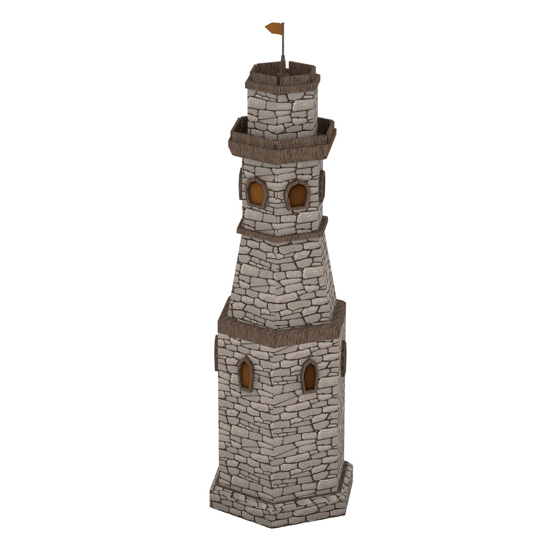 3D Cartoon Tower Model - TurboSquid 1387716