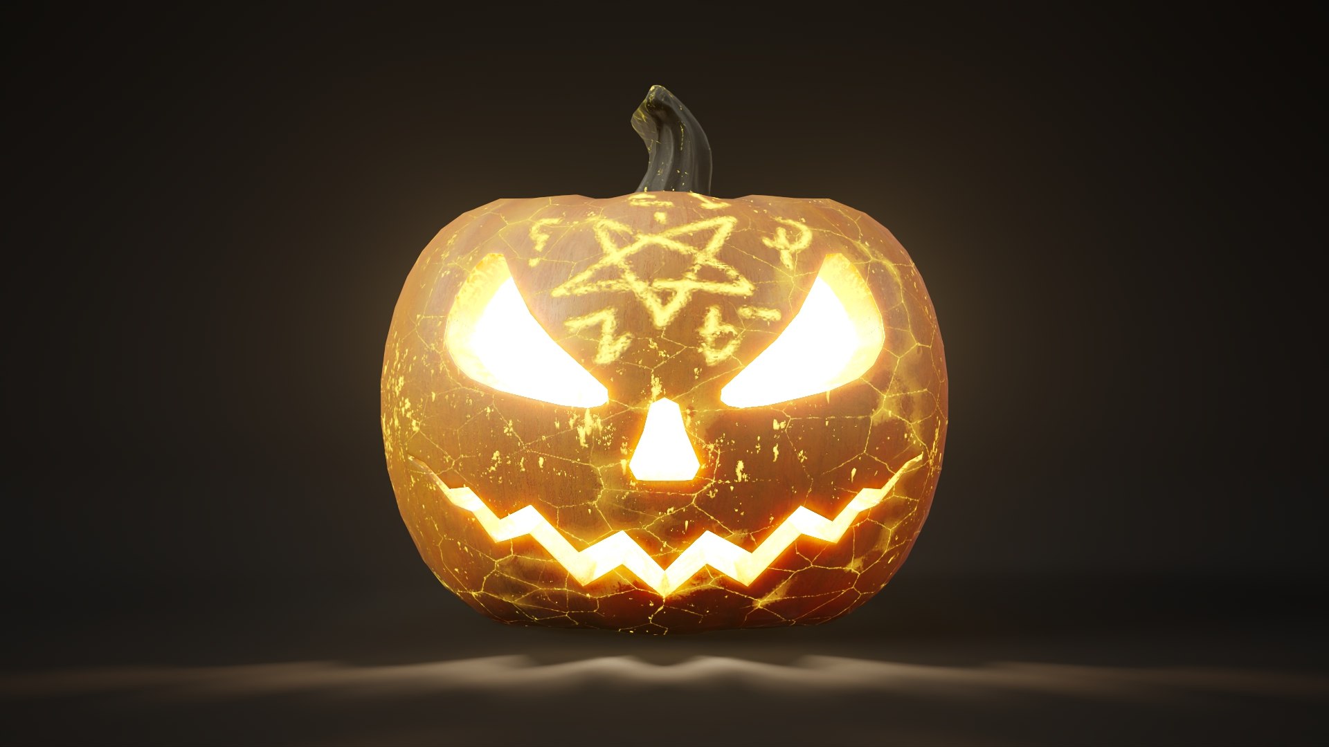3D Rigged and animated halloween pumpkin with 5 different PBR skins ...