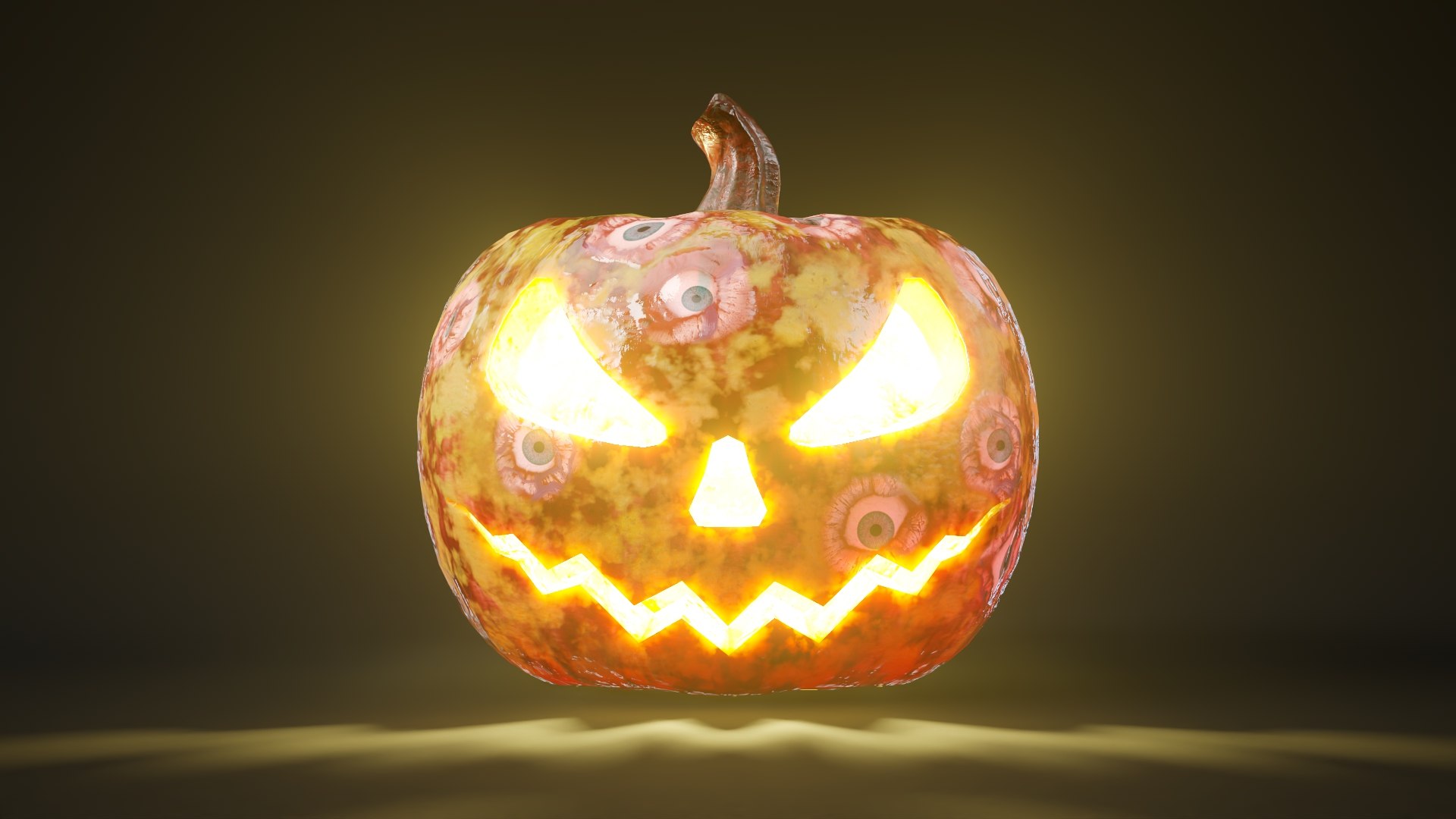 3D Rigged and animated halloween pumpkin with 5 different PBR skins ...