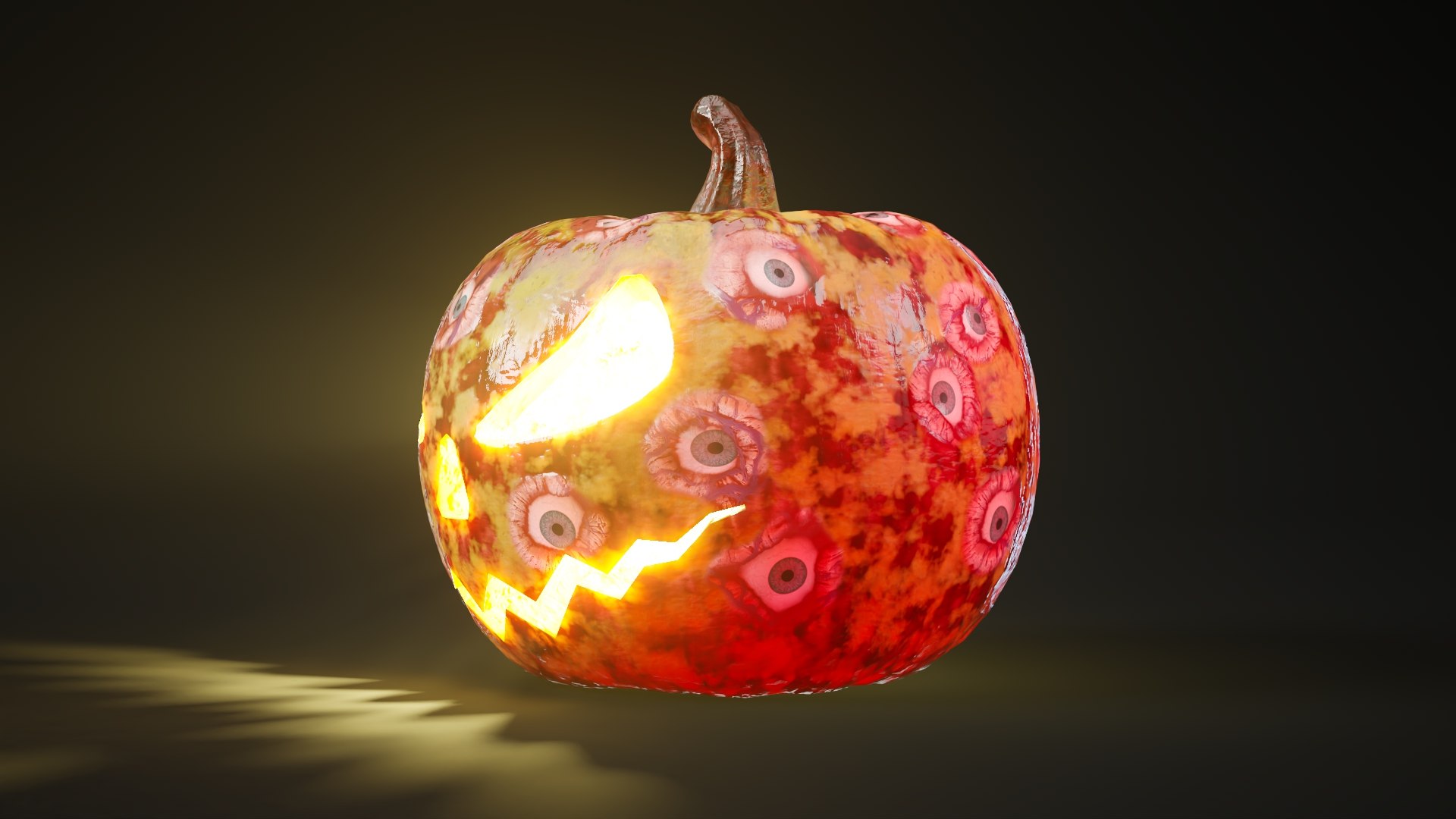 3D Rigged and animated halloween pumpkin with 5 different PBR skins ...
