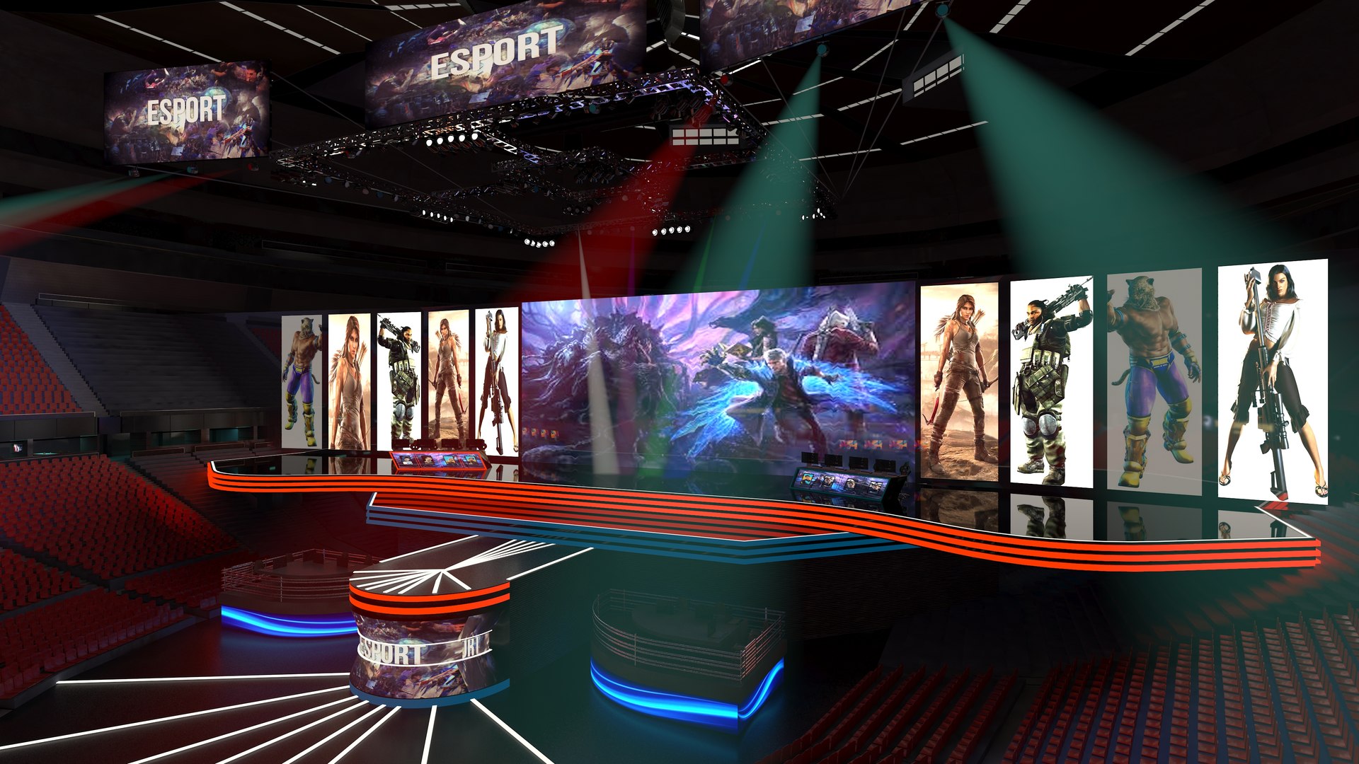 E-Sport Arena 3D Model - TurboSquid 1850462