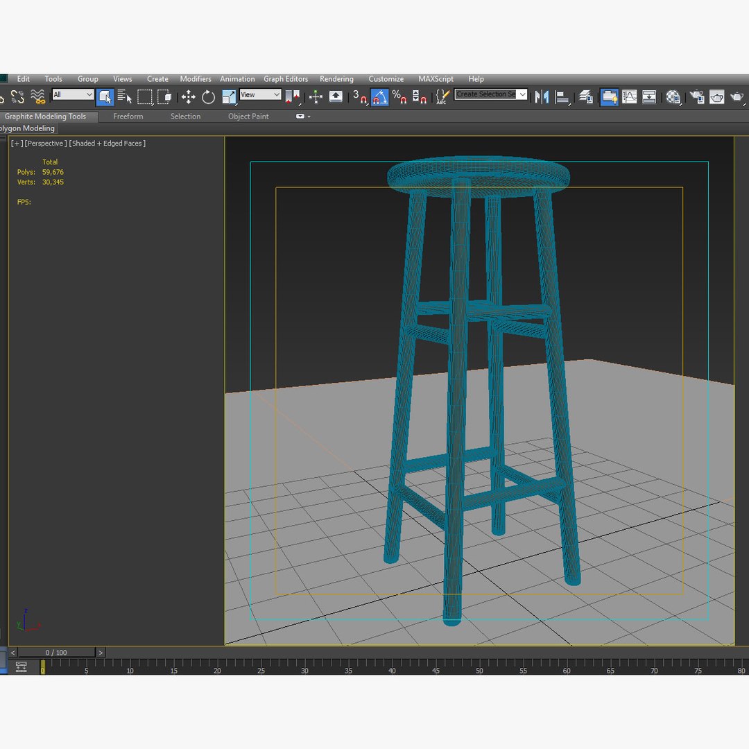 3d Bar Stool Model